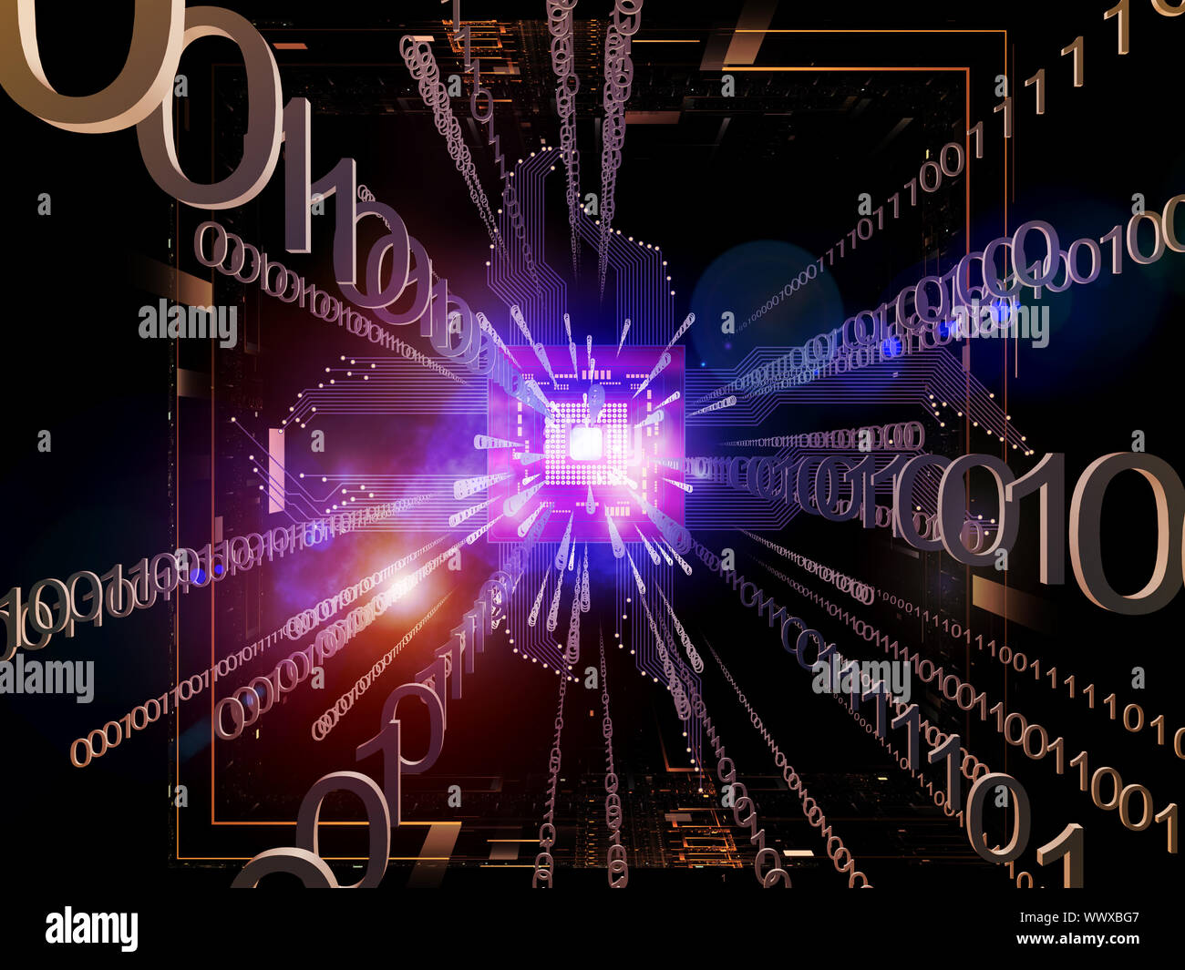 Artistic background made of CPU graphic and abstract design elements ...