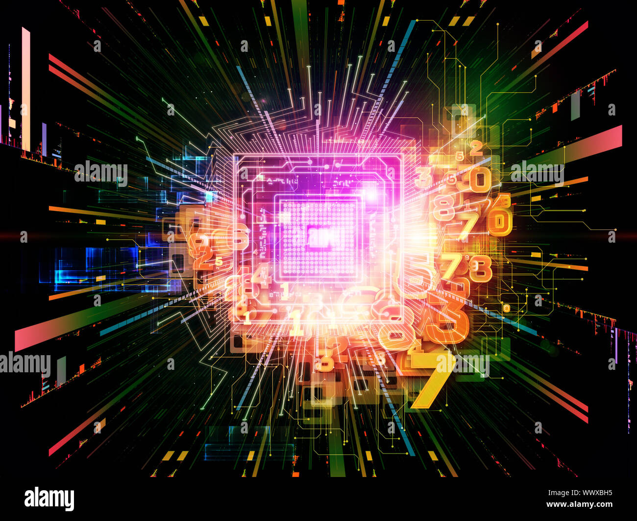 Composition of CPU graphic and abstract design elements on the subject ...