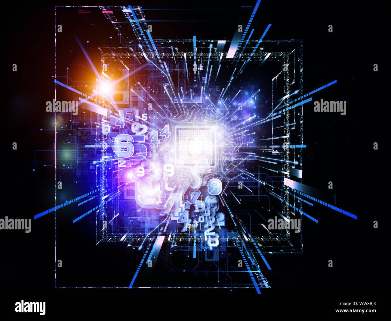 Backdrop design of technological and abstract design elements to ...