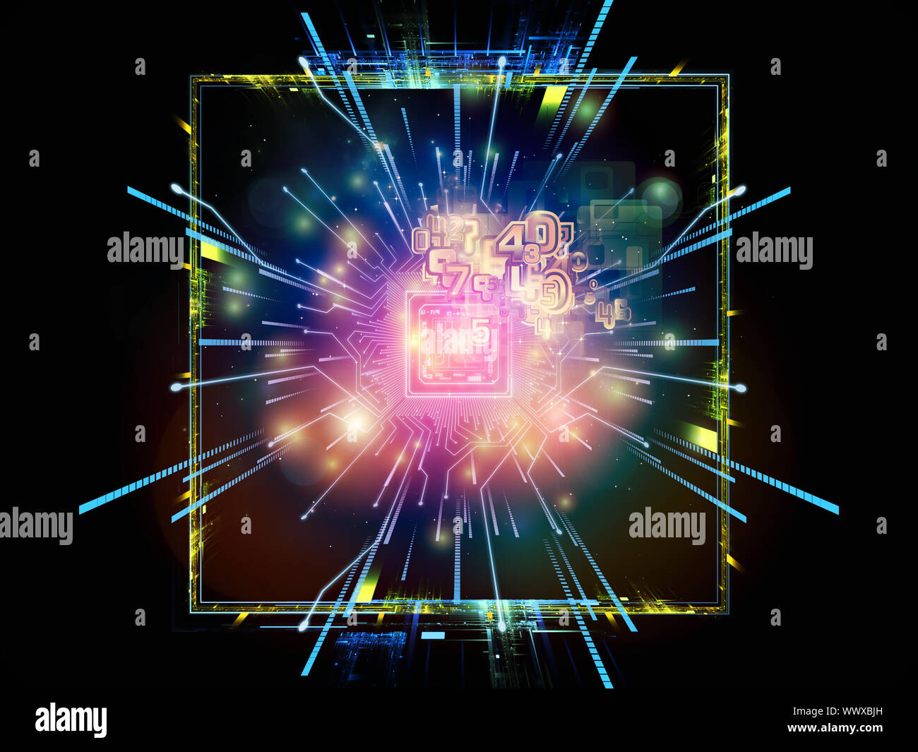 Abstract design made of CPU graphic and abstract design elements on the ...