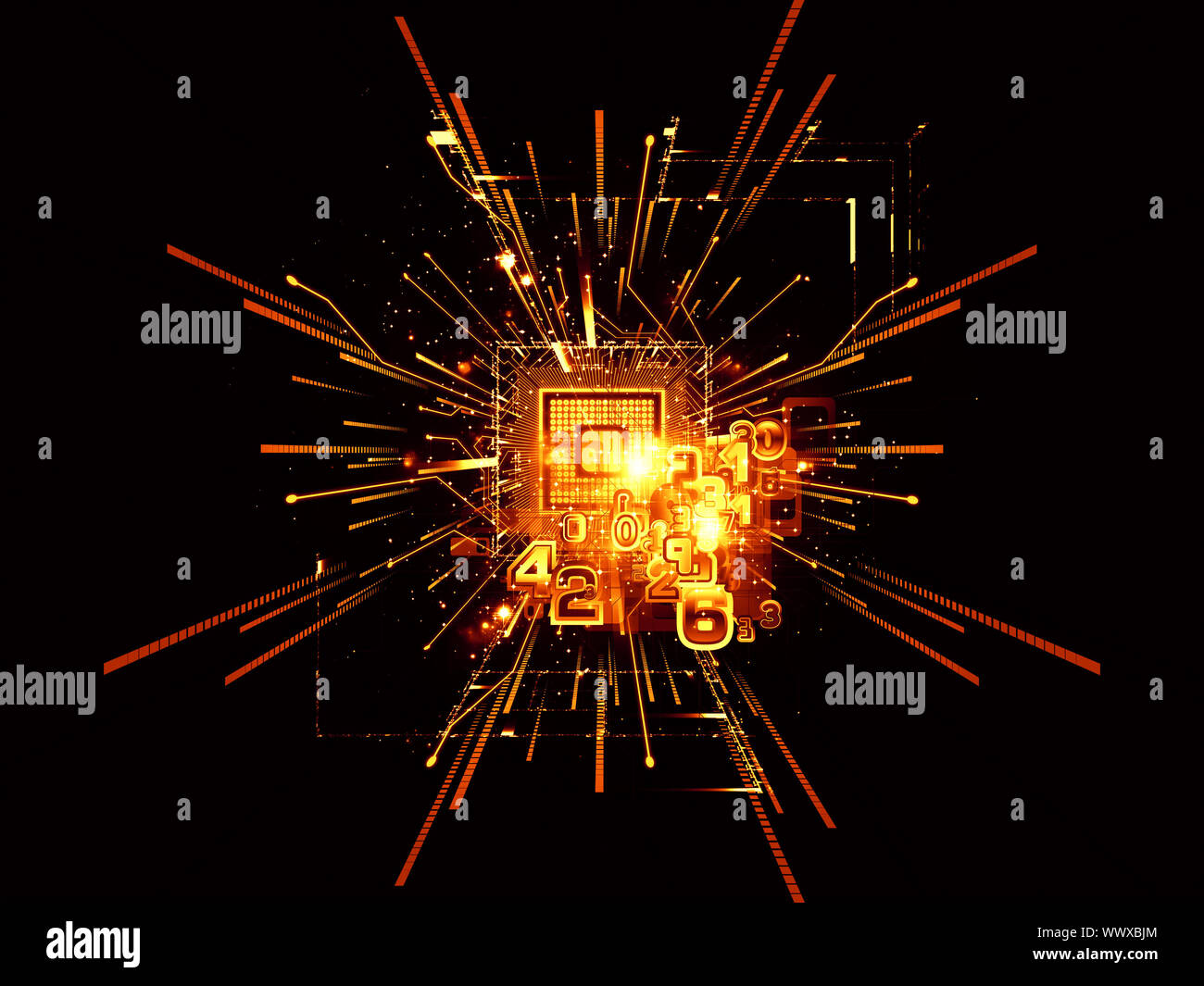 Artistic background made of technological and abstract design elements ...