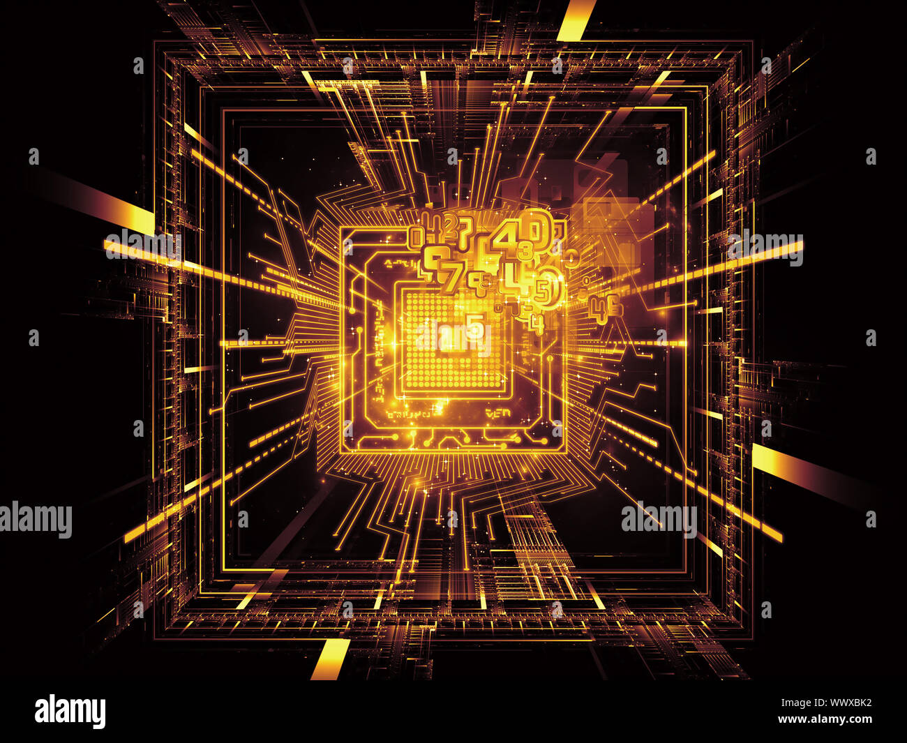 Backdrop design of CPU graphic and abstract design elements to provide ...