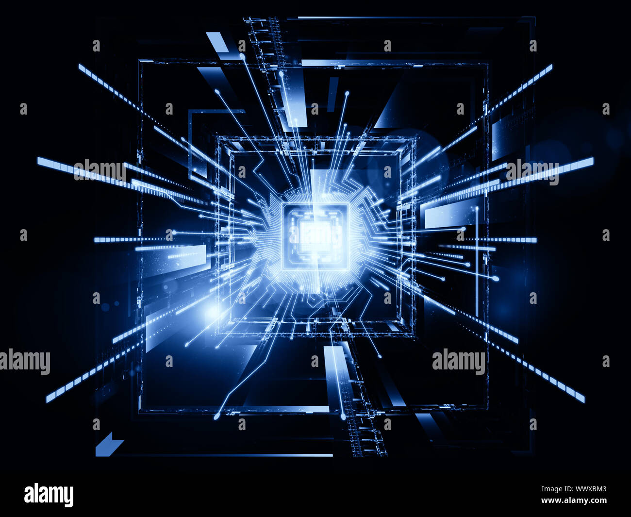 Composition of CPU graphic and abstract design elements suitable as a ...