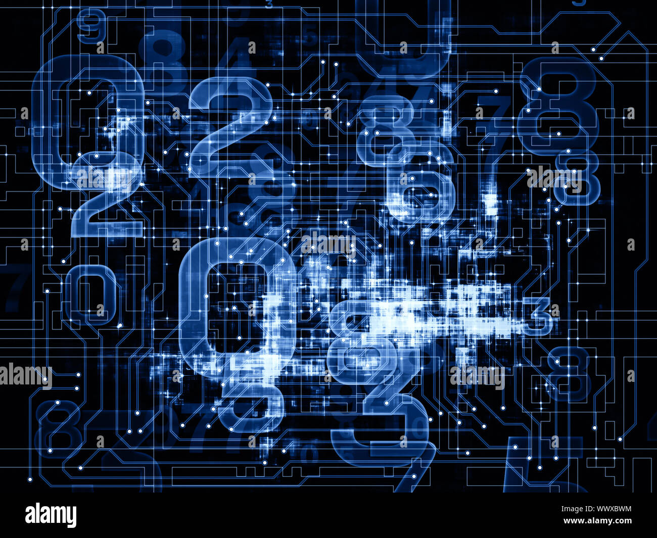 Background design of numbers on the subject of modern computing ...