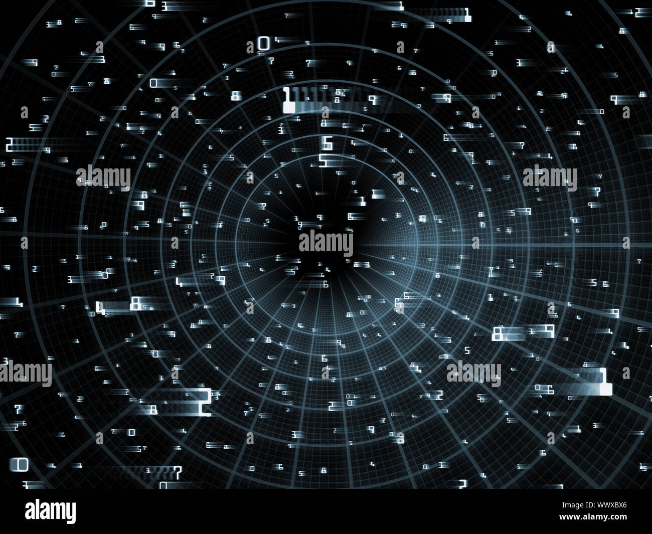 Backdrop composed of numbers in motion and abstract design elements ...