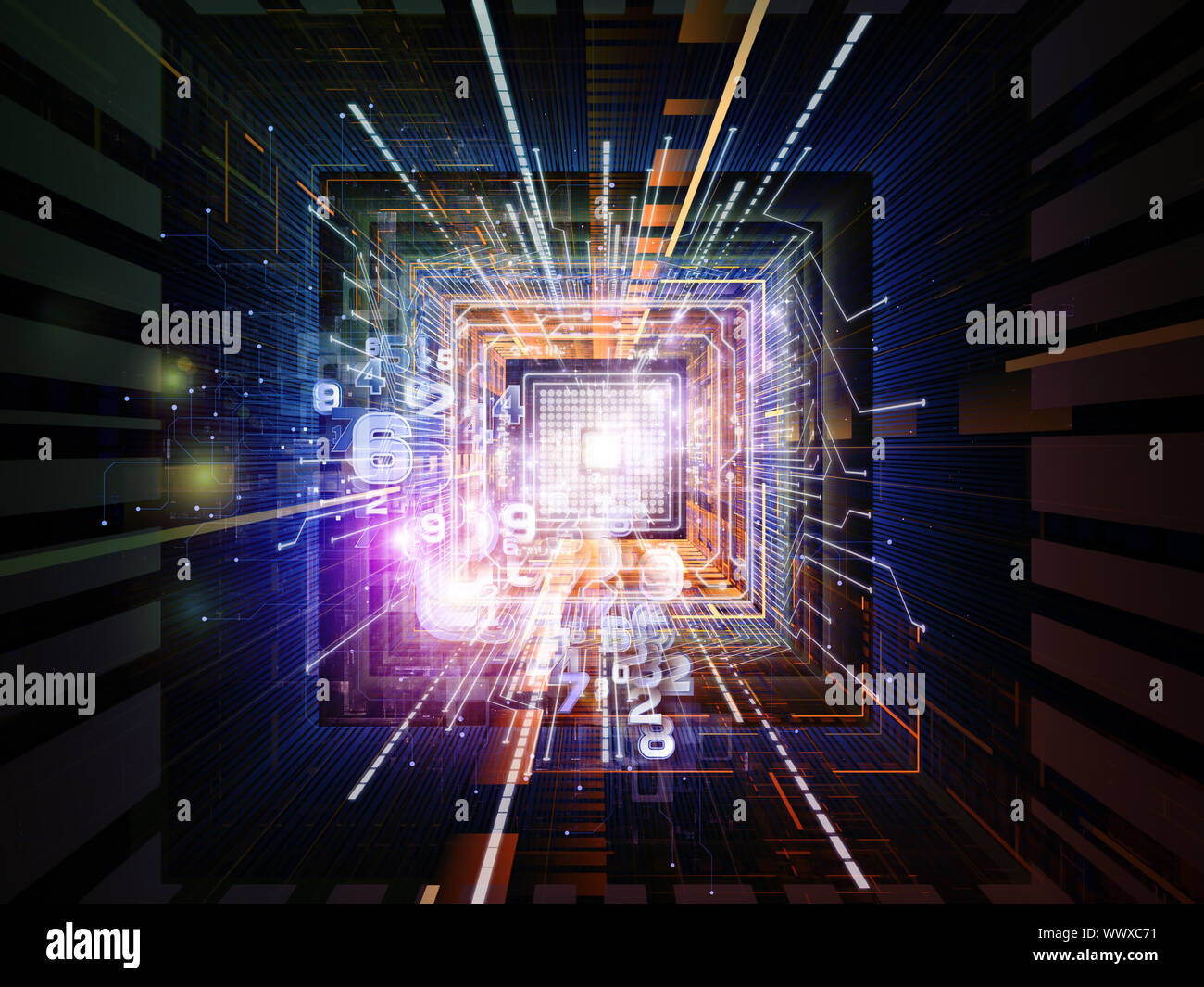 Composition of CPU graphic and abstract design elements on the subject ...