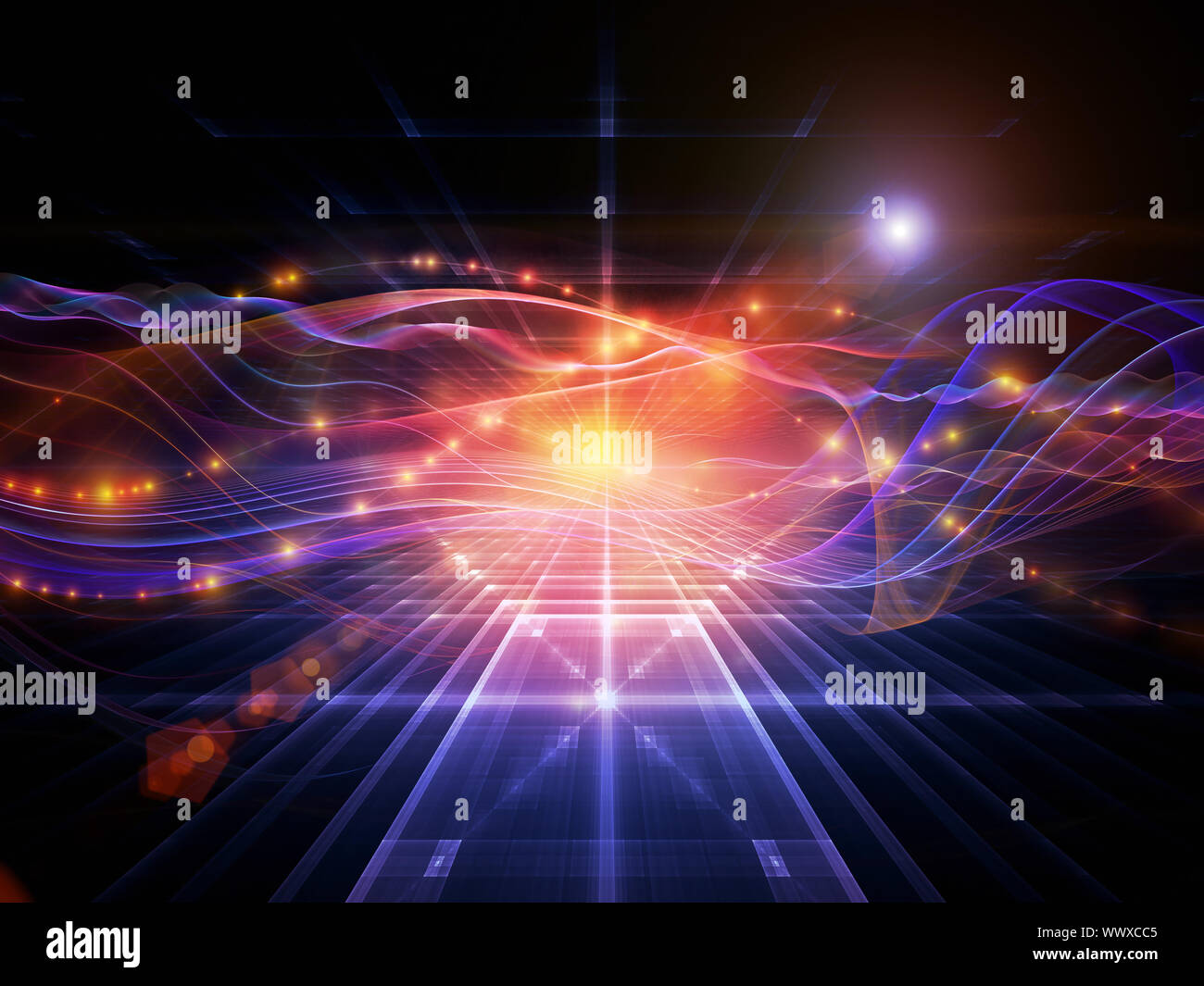 Composition of abstract sine waves and design elements on the subject ...