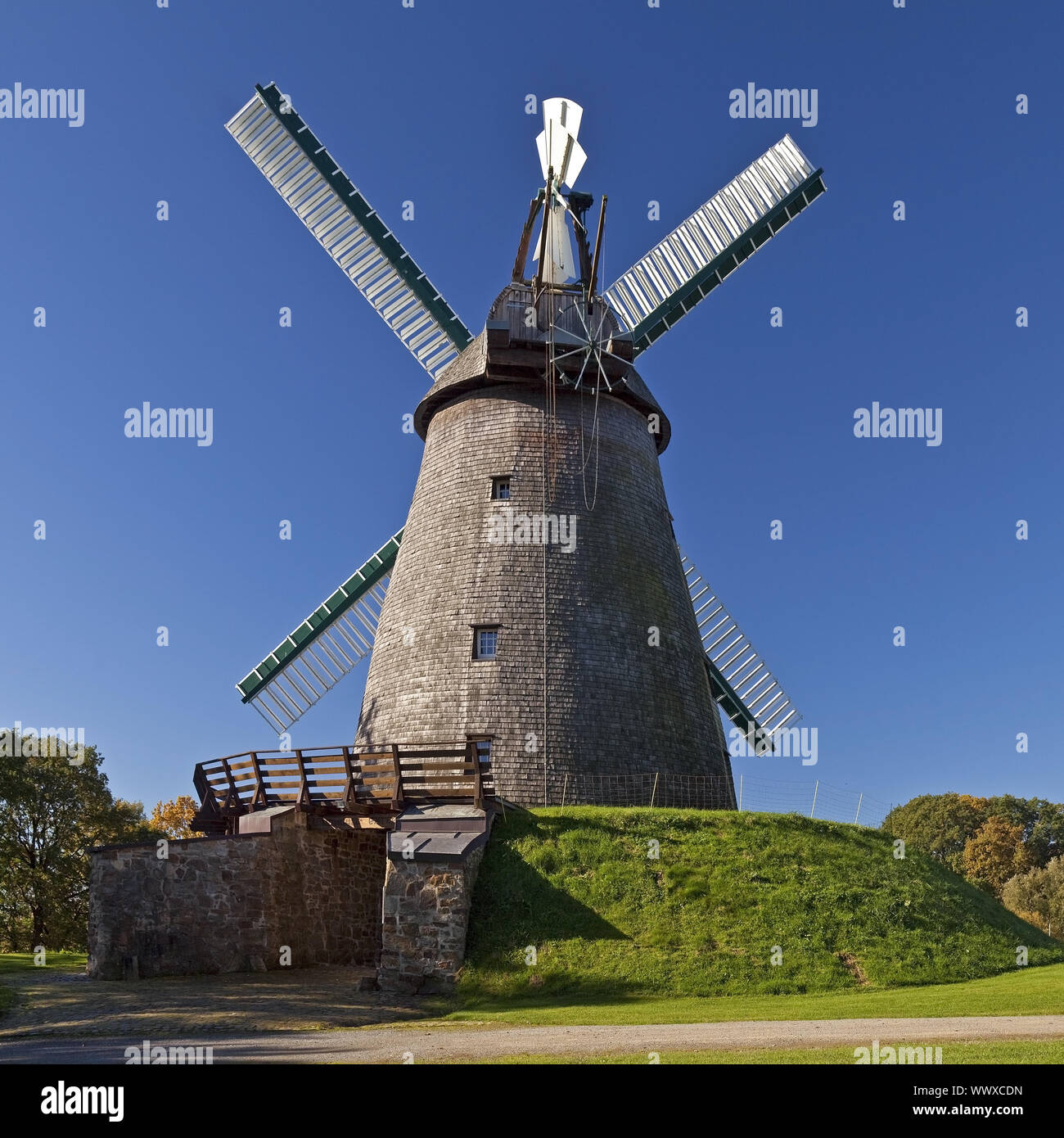 wind mill Exter, Vlotho, East Westphalia, North Rhine-westphalia ...