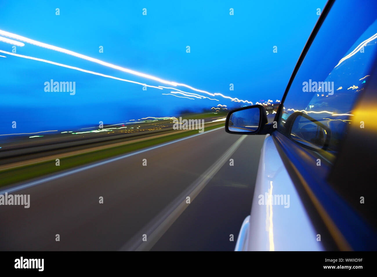 night drive on car Stock Photo - Alamy