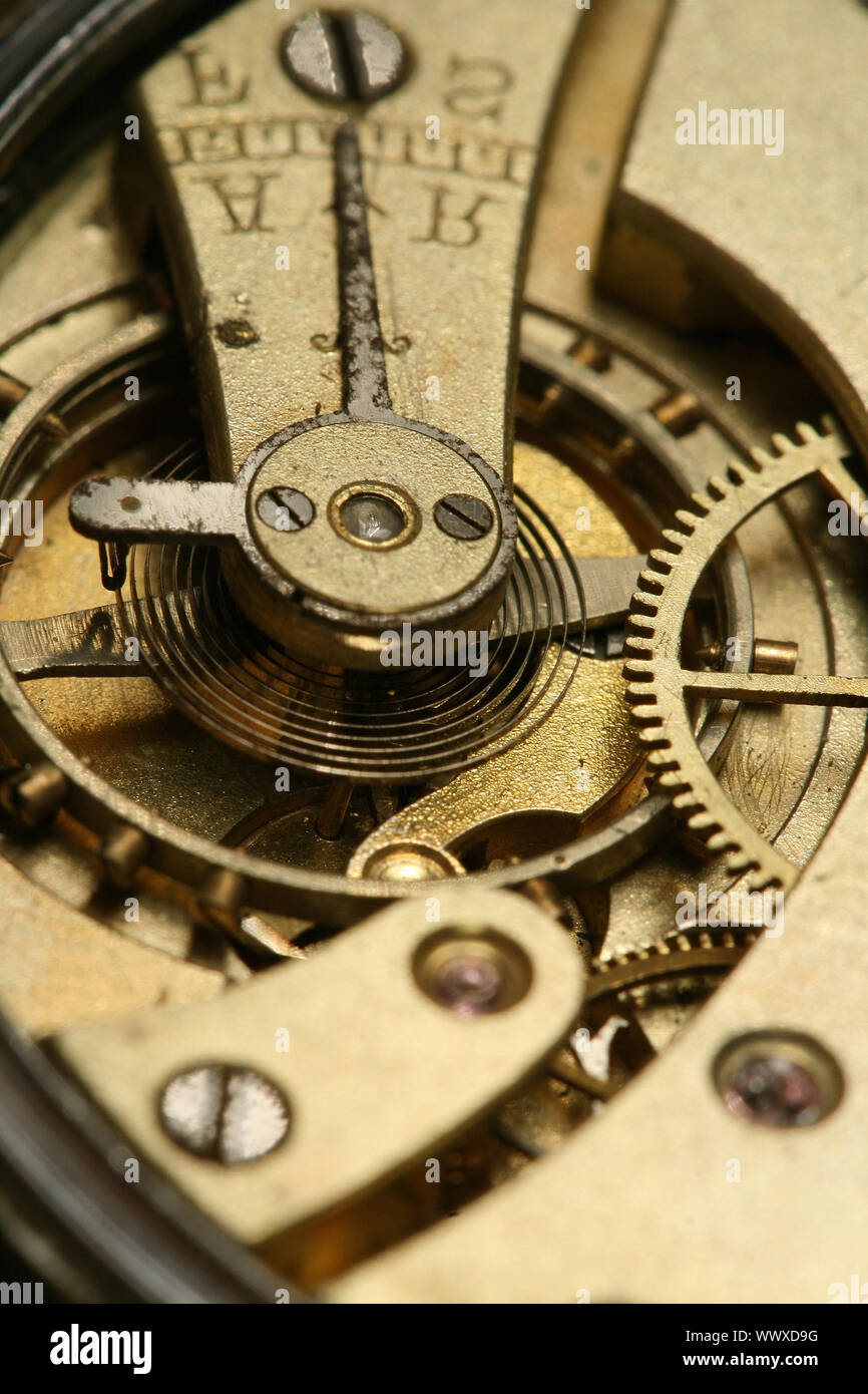 close up view of gears from old mechanism Stock Photo - Alamy