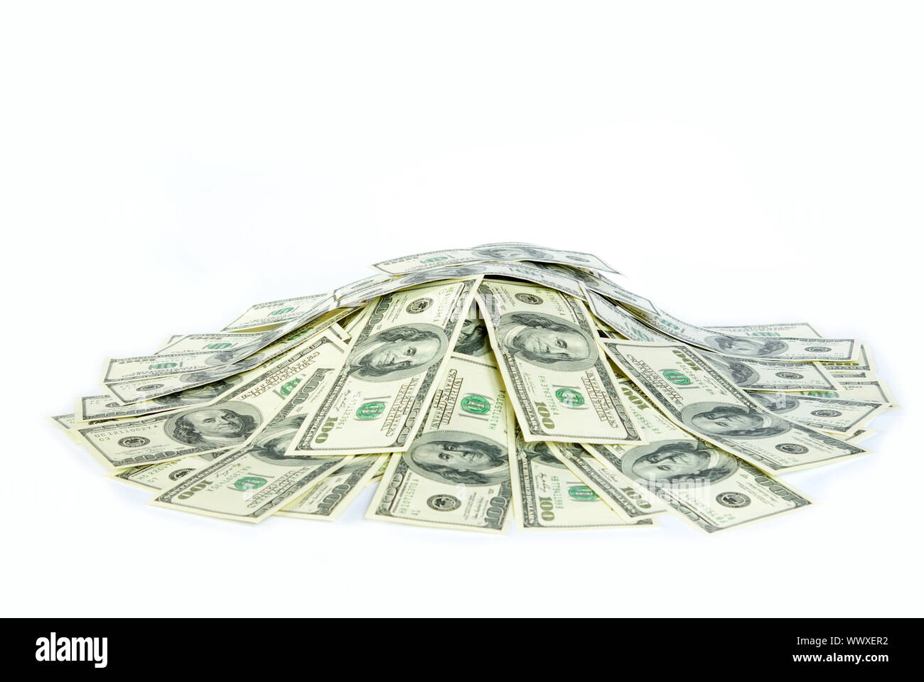 pile of money isolated on white Stock Photo - Alamy