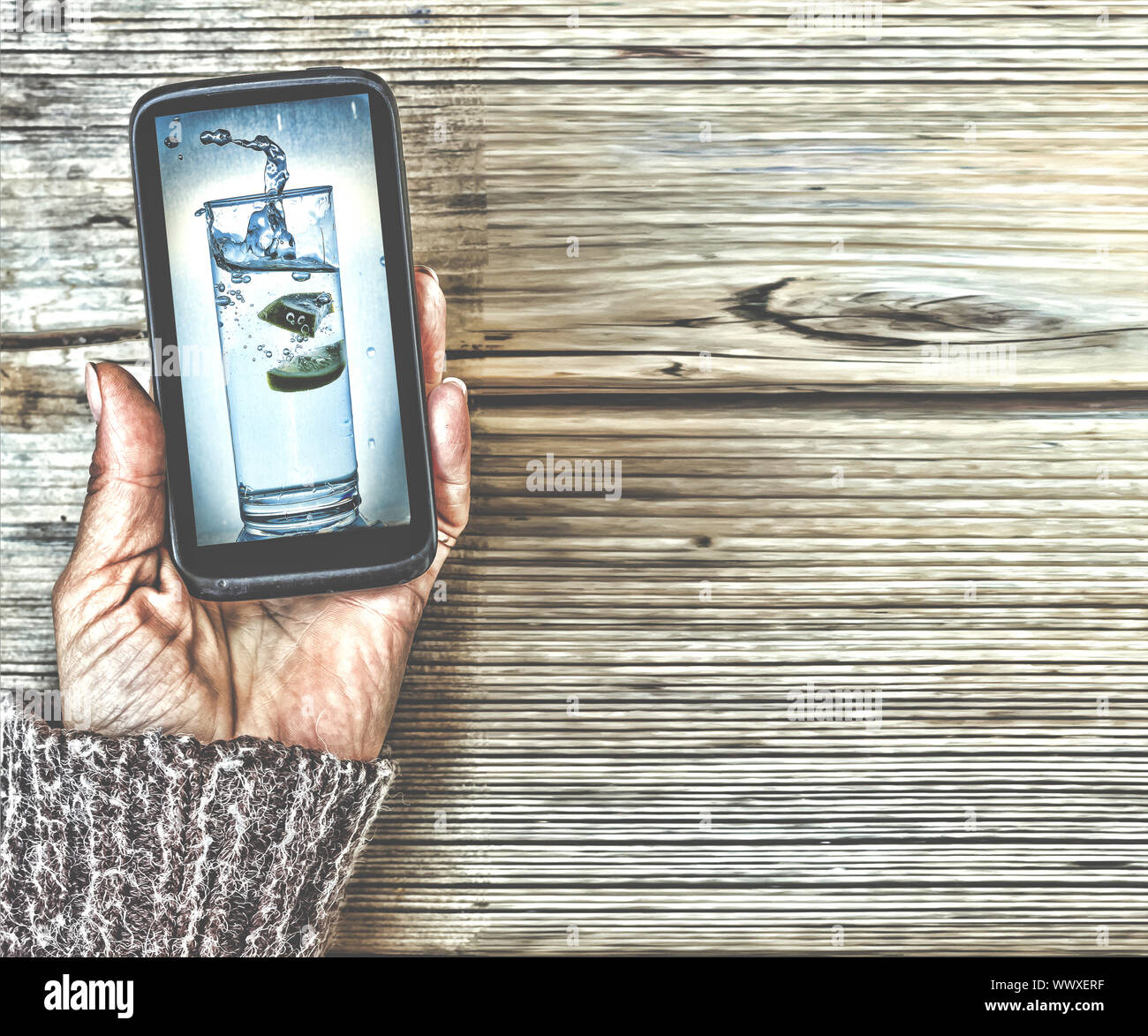 a glass of clean water in the display Stock Photo - Alamy