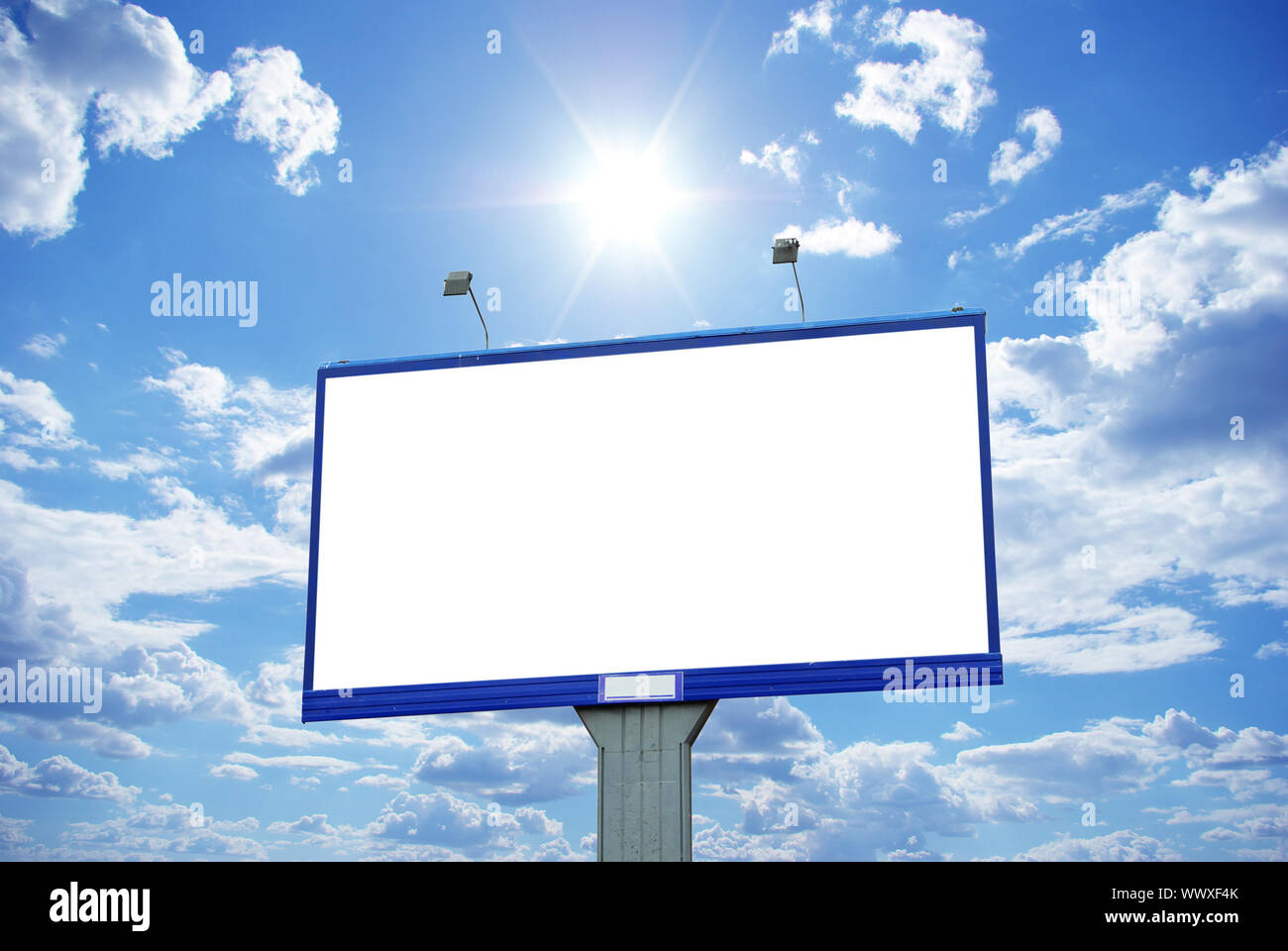 advertising billboard on sky background Stock Photo - Alamy