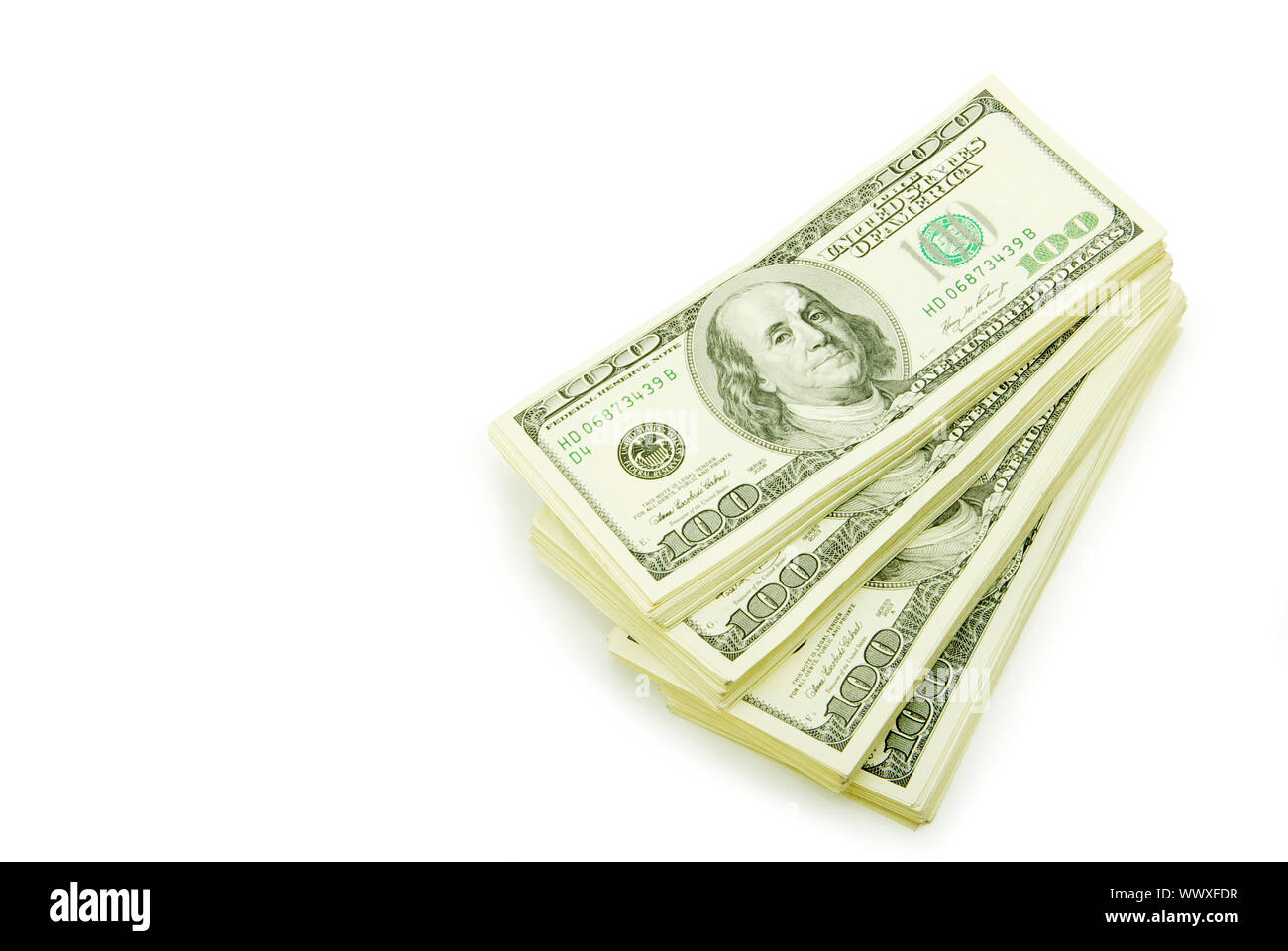 stock of money isolated on white background Stock Photo - Alamy