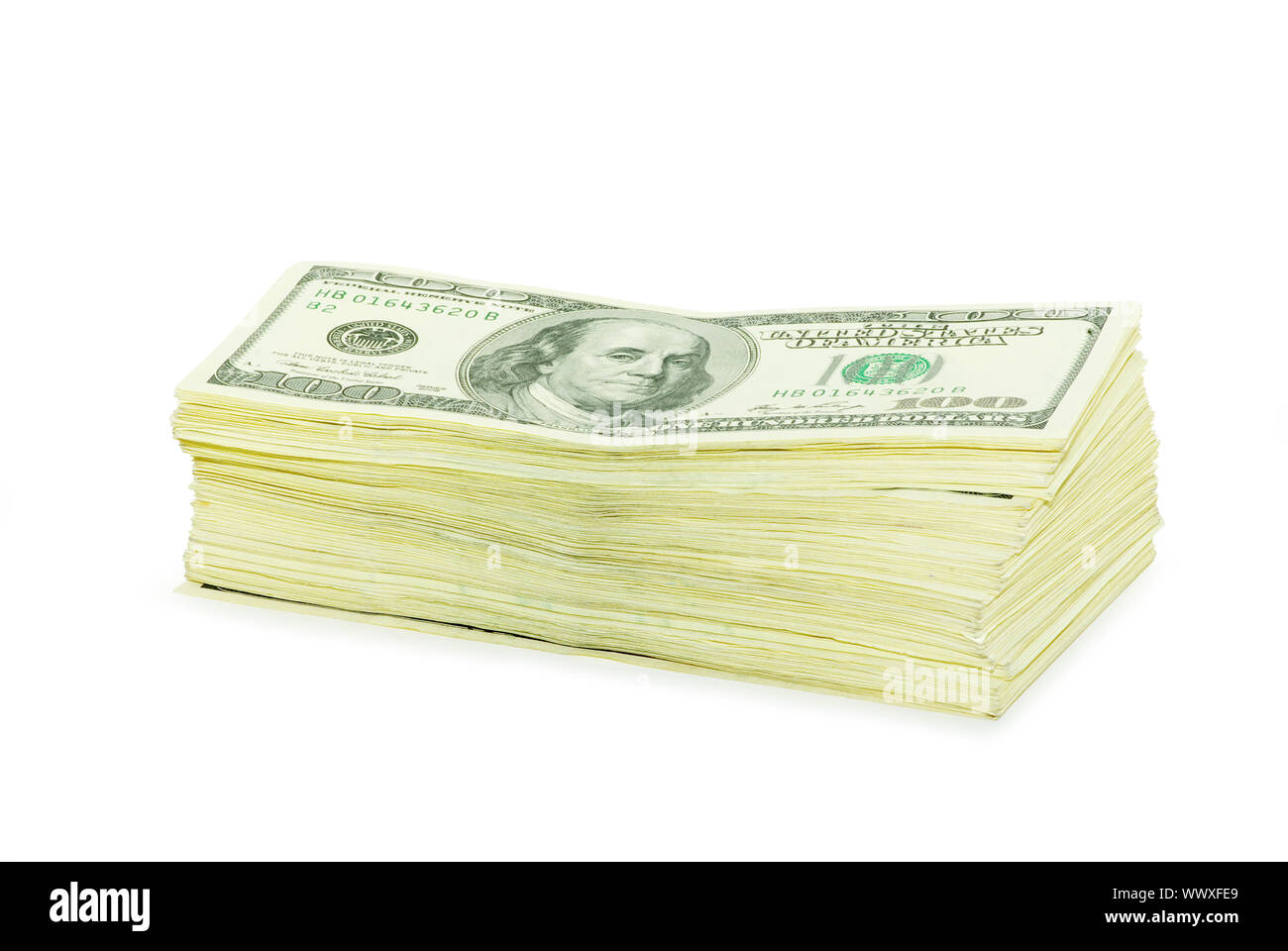 stock of money isolated on white background Stock Photo - Alamy