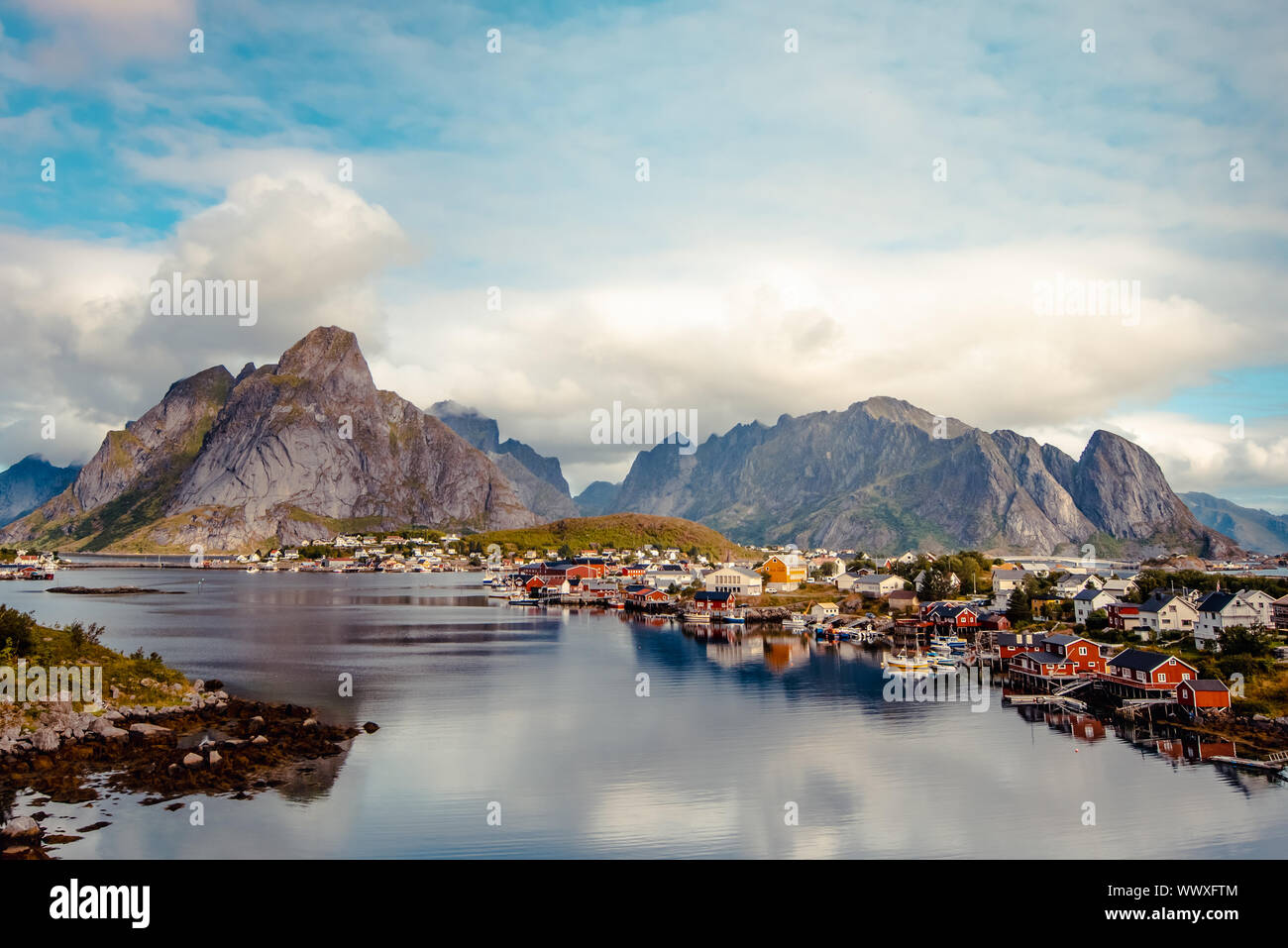 Reine,Norwegian fishing village at the Lofoten Islands in Norway Stock ...