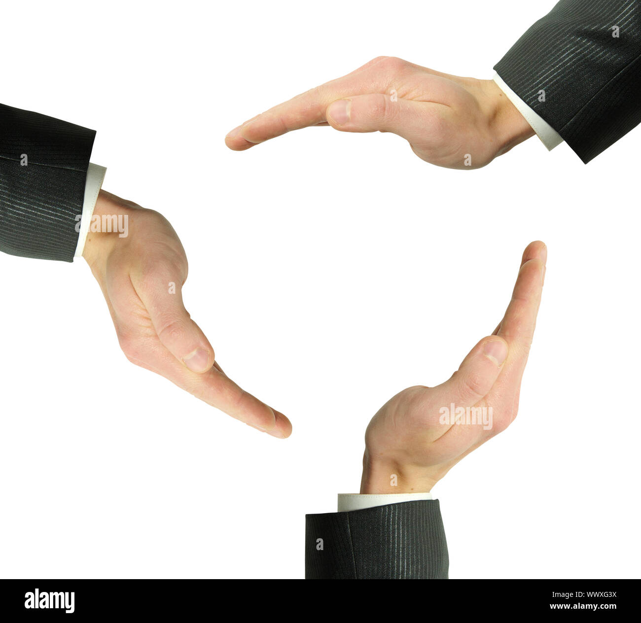 Recycling symbol made from hands on white Stock Photo - Alamy