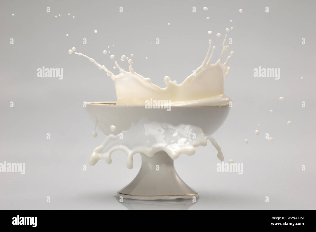 Milk splash isolated on white background Stock Photo - Alamy
