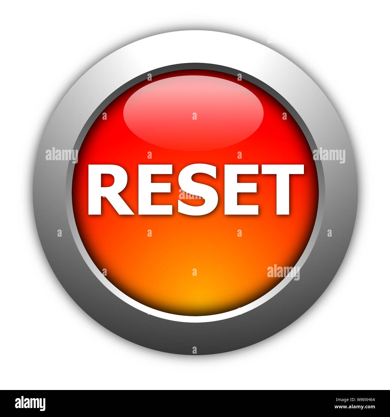computer reset button illustration isolated on white Stock Photo - Alamy