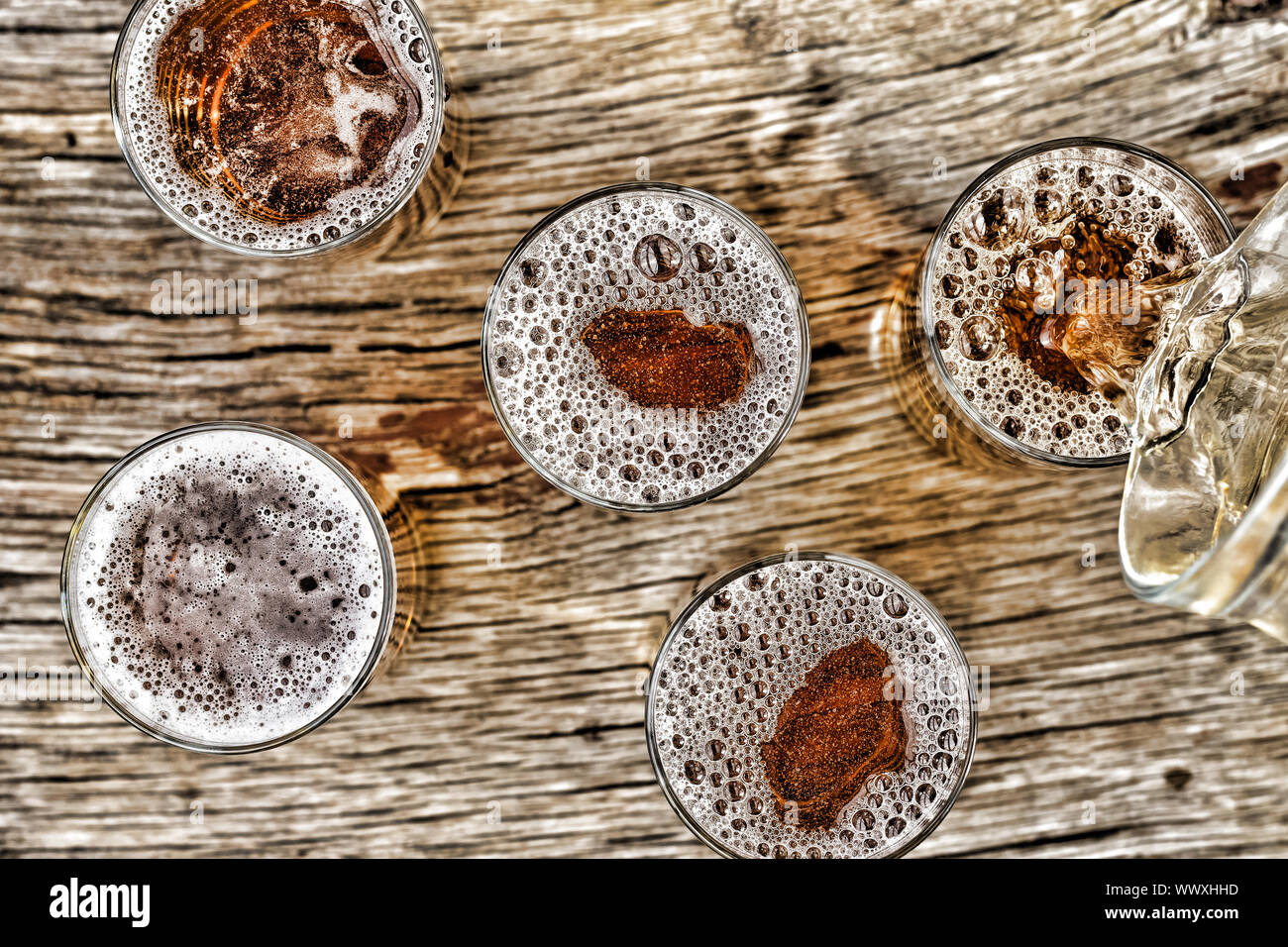 Beer from above foam hi-res stock photography and images - Alamy