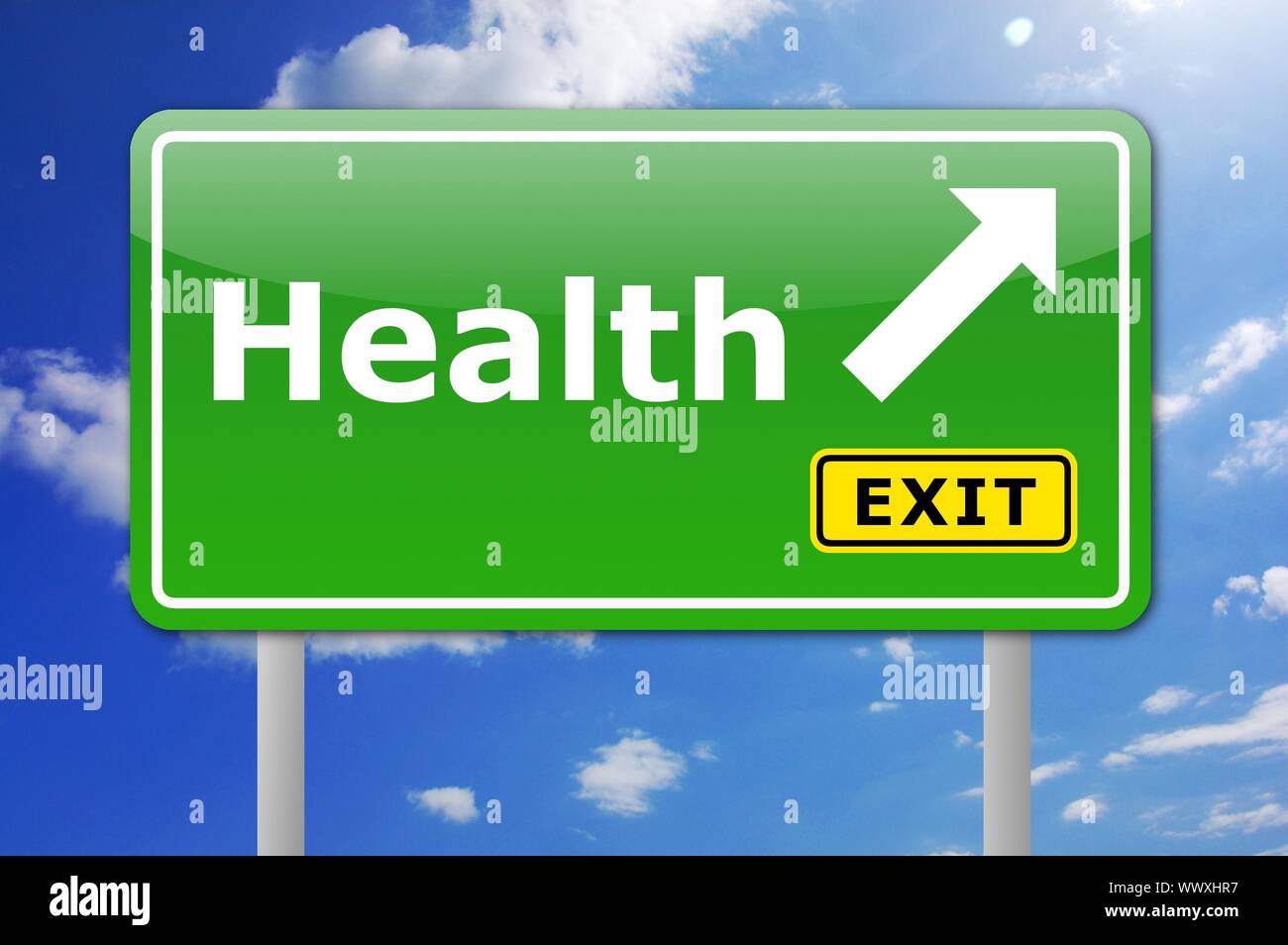 pointer is showing the direction to good health Stock Photo - Alamy