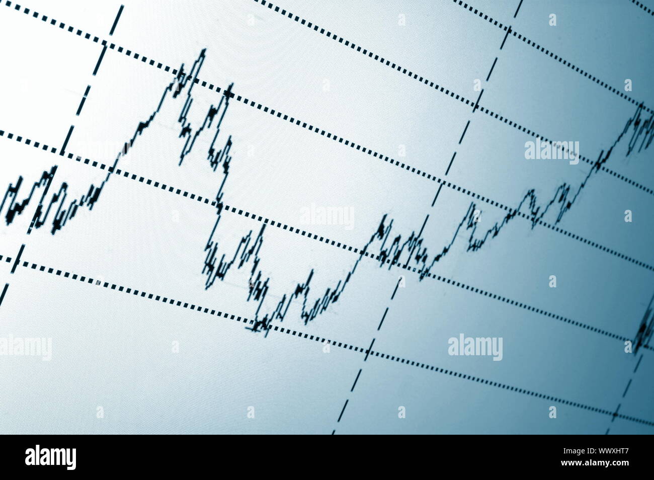 financial graph or stock chart on screen of a display Stock Photo - Alamy