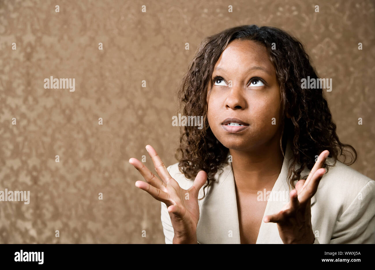 Close-Up Portrait of a Stressed African-American Woman Stock Photo - Alamy