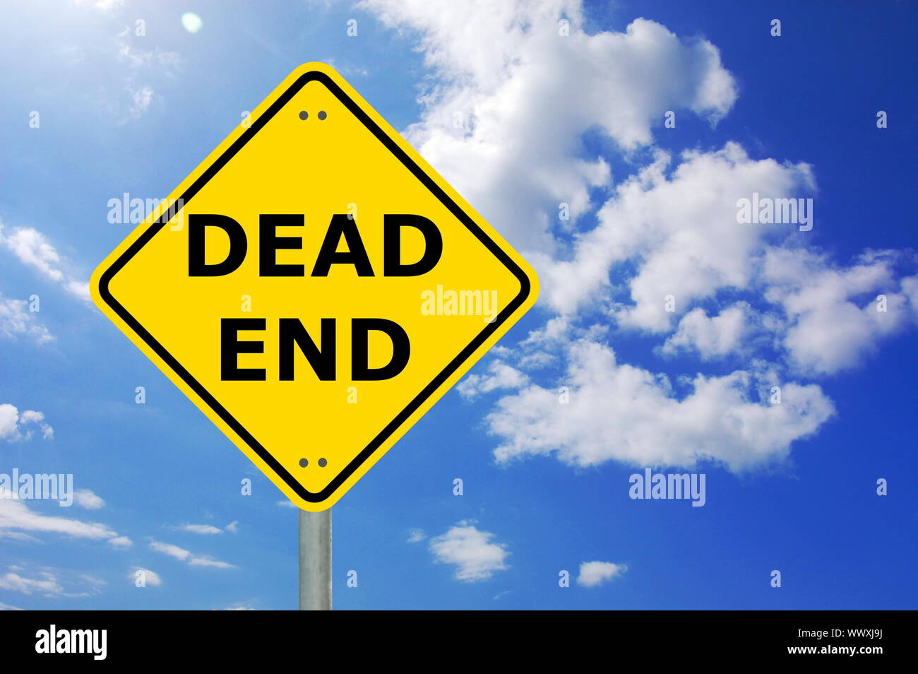 dead end road traffic sign with copyspace for text message Stock Photo ...