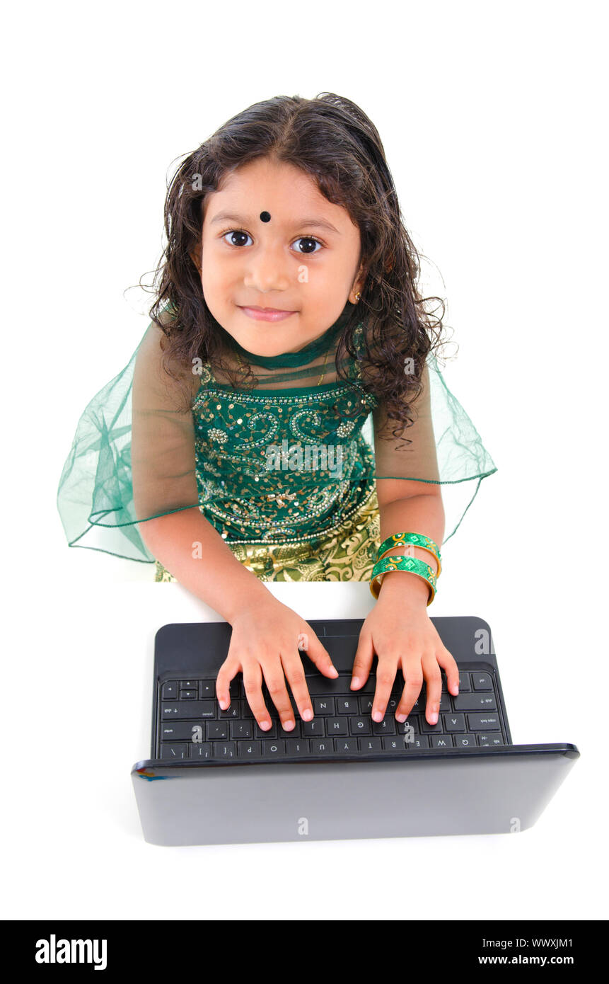 Computer notebook indian kid hi-res stock photography and images - Alamy