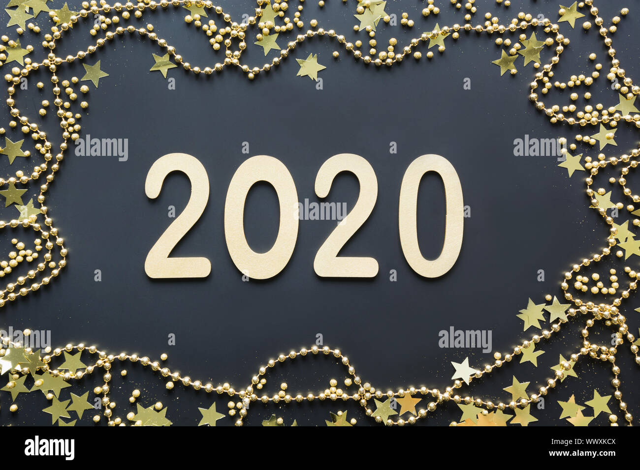 Luxury golden date, border of gold decoration, shine stars and beads on ...