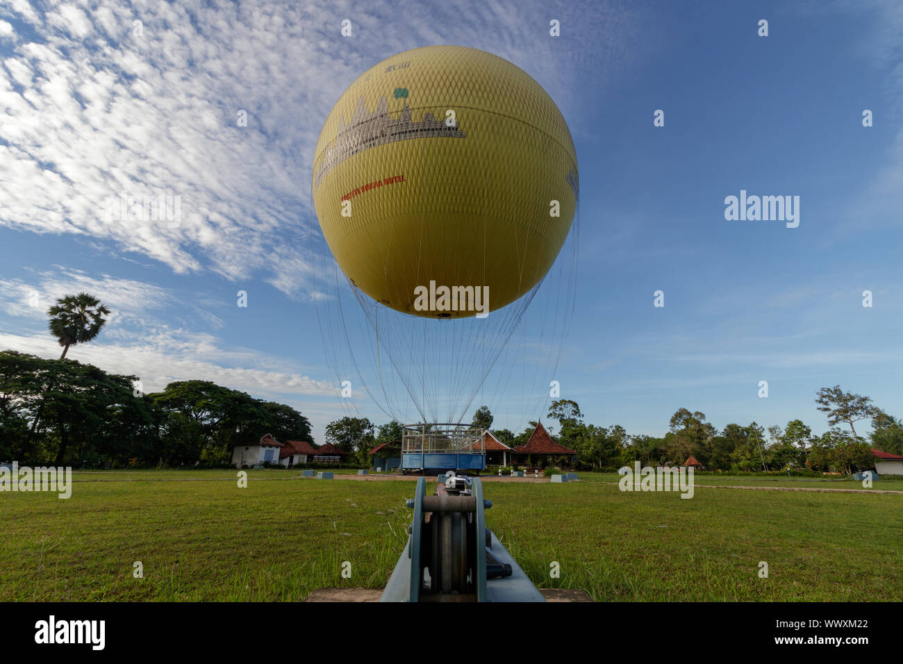 Tethered balloon flight in Angkor Wat Cambodia Stock Photo - Alamy