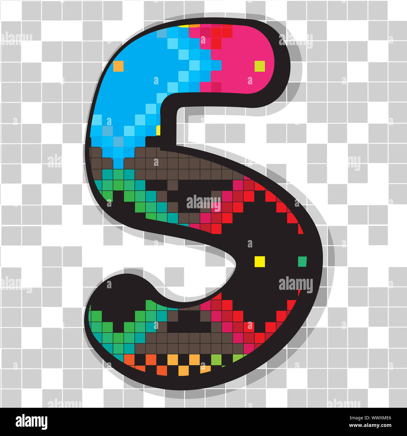 Alphabet pixel art hi-res stock photography and images - Alamy