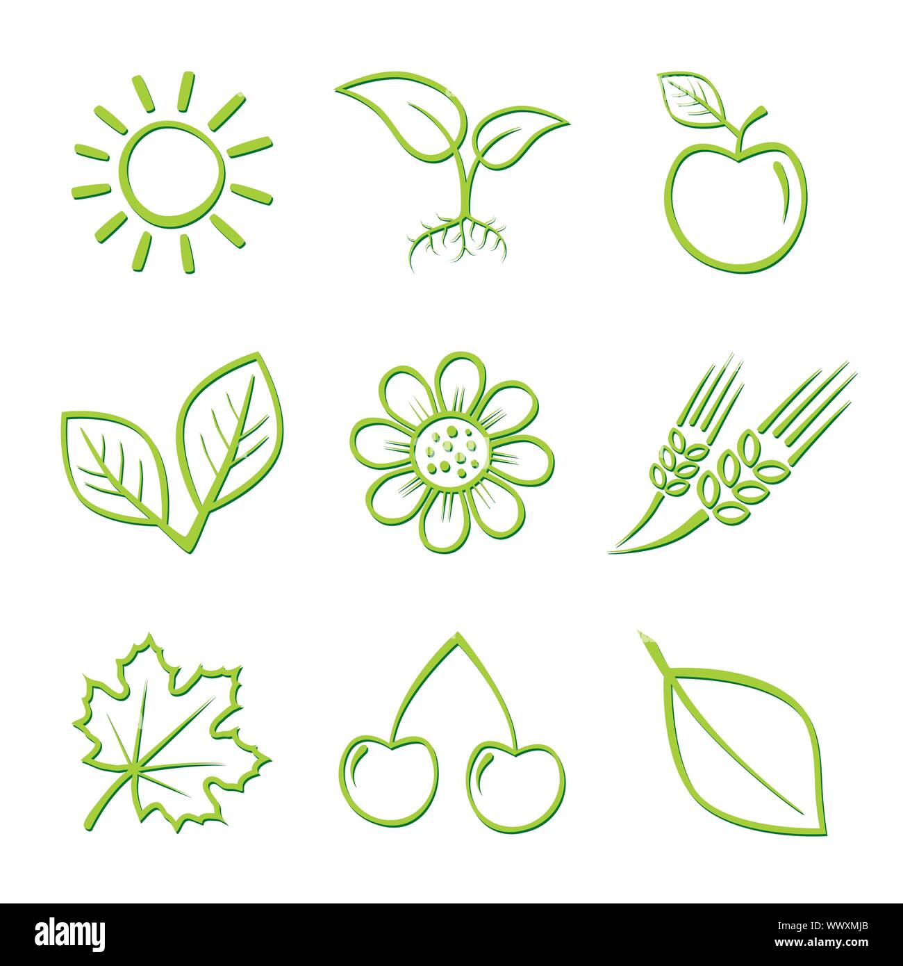 Nature Icon Set Stock Vector Image & Art - Alamy