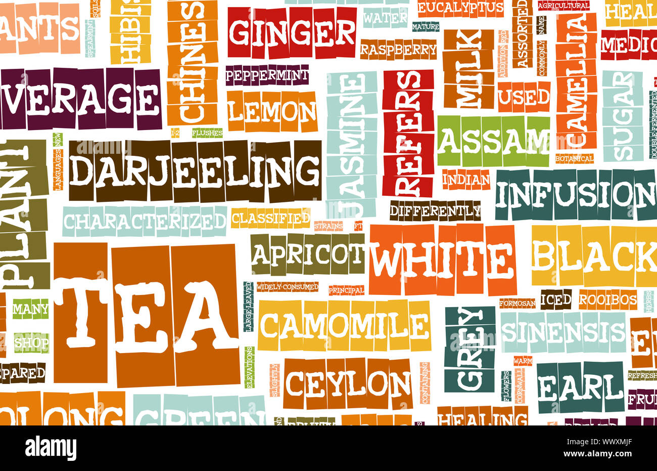 Assorted Teas Menu as a Food Drink Background Stock Photo - Alamy