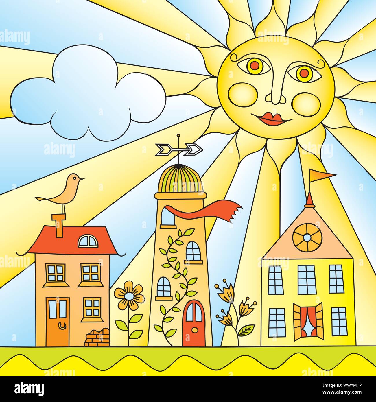 The City under The Sun Stock Vector Image & Art - Alamy