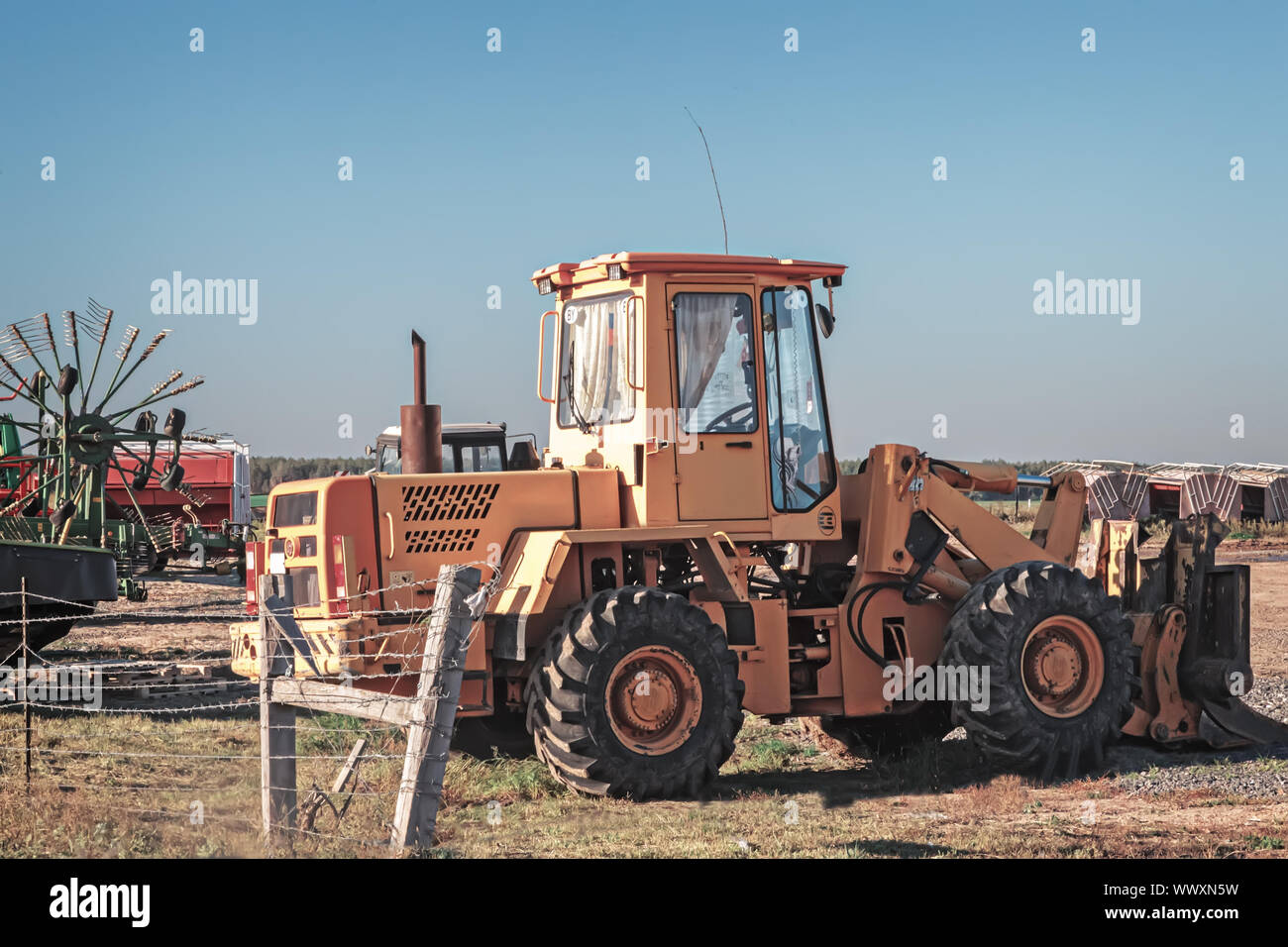 Agricultural machinery in work harvest hi-res stock photography and ...