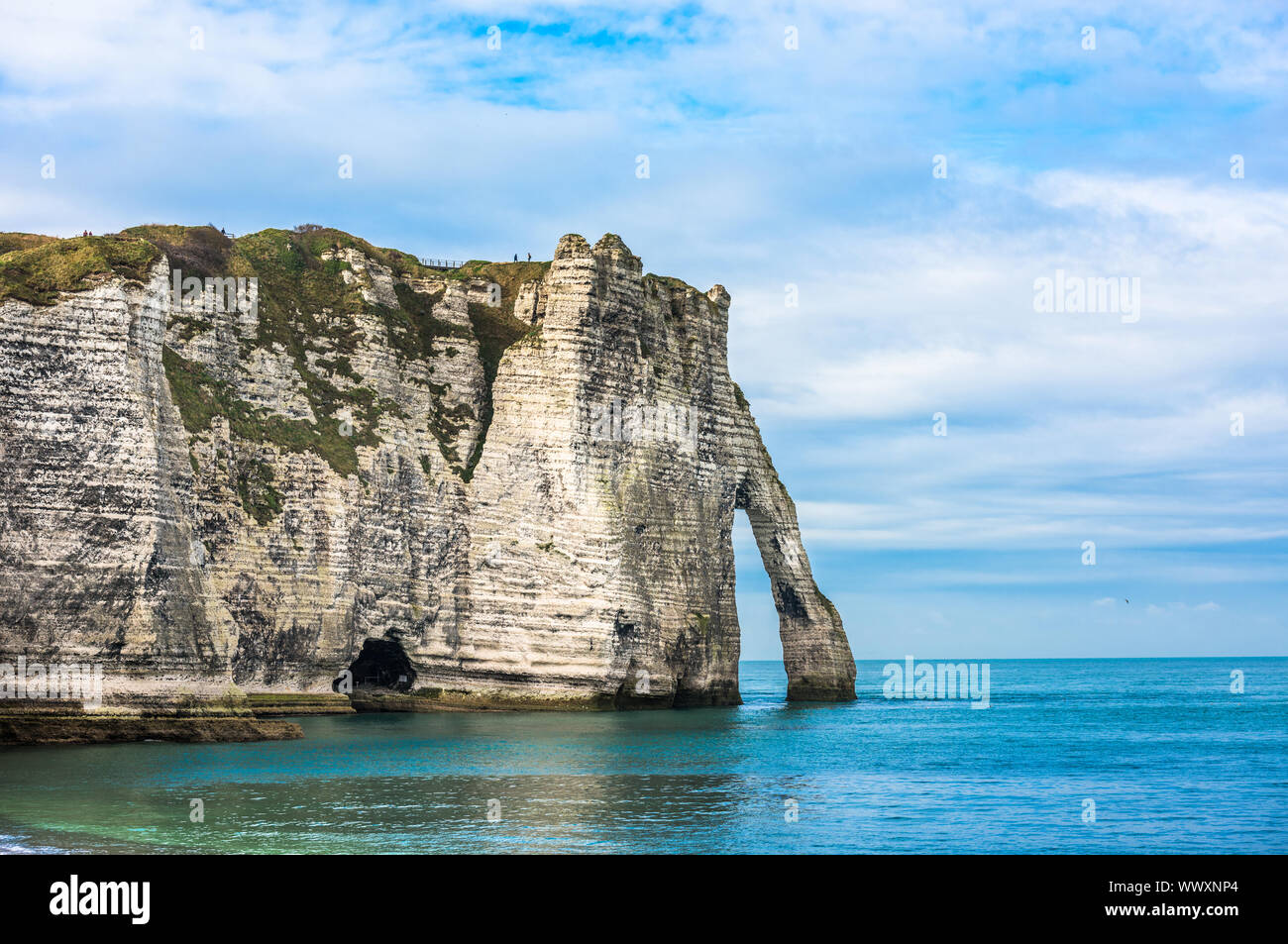 White cliffs of Etretat and the Alabaster Coast, Normandy, France Stock ...