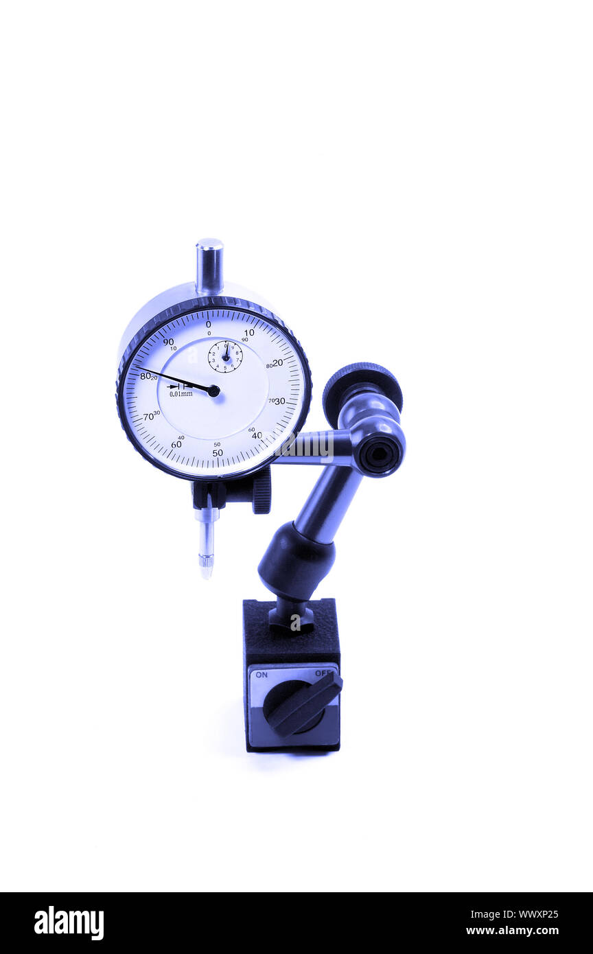 precision micrometer tool isolated on white background Stock Photo - Alamy