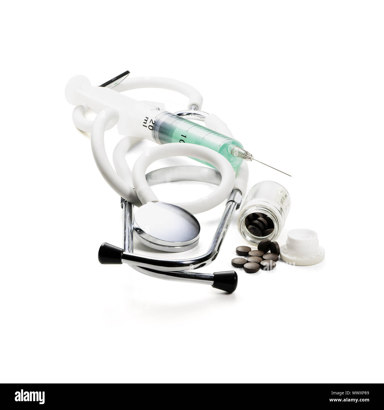 doctor's medical tools isolated on white background Stock Photo - Alamy