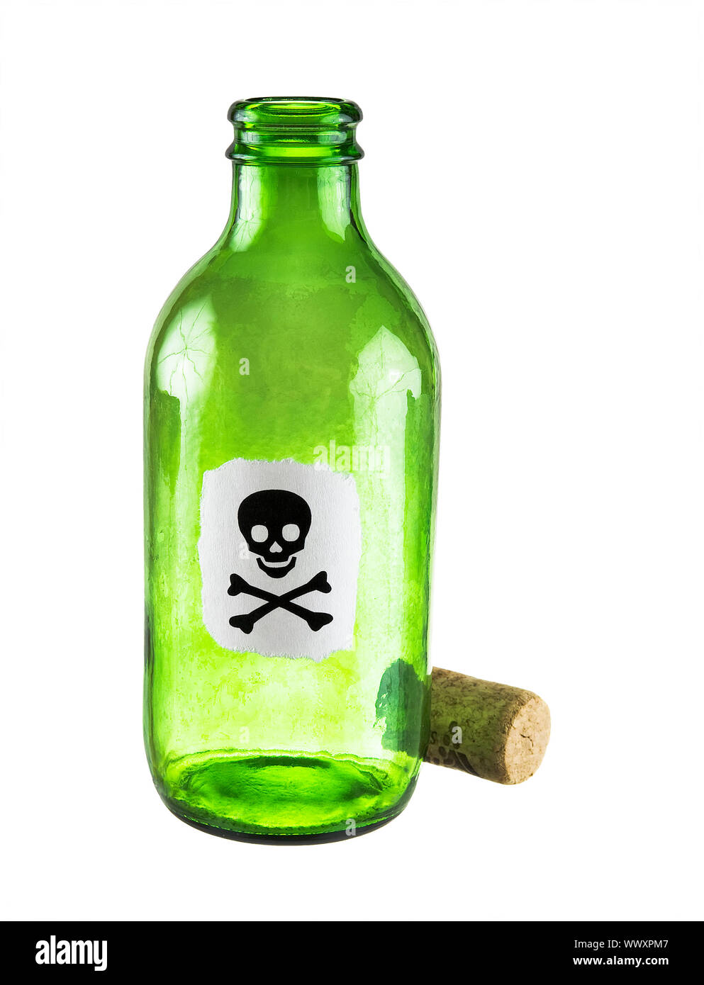 Poison small bottle on a white background Stock Photo - Alamy