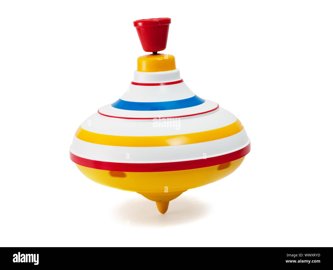 Old-fashioned revolvable whirligig isolated on white. Children`s toy ...