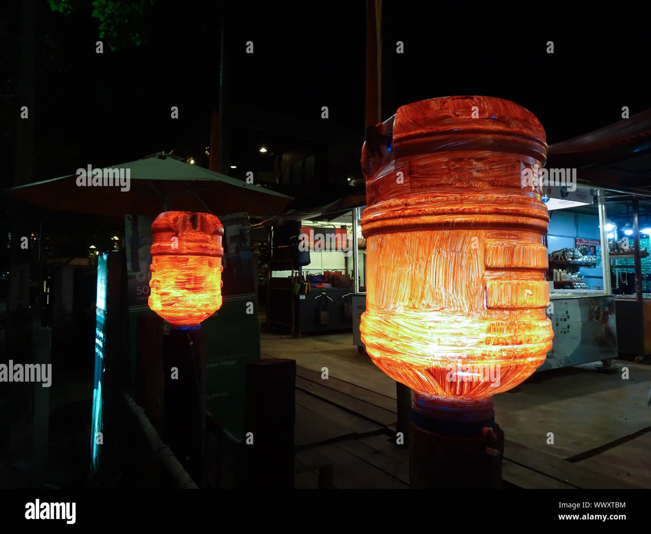 Plastic waste being repurposed into lamp shades in Cambodia Stock Photo ...