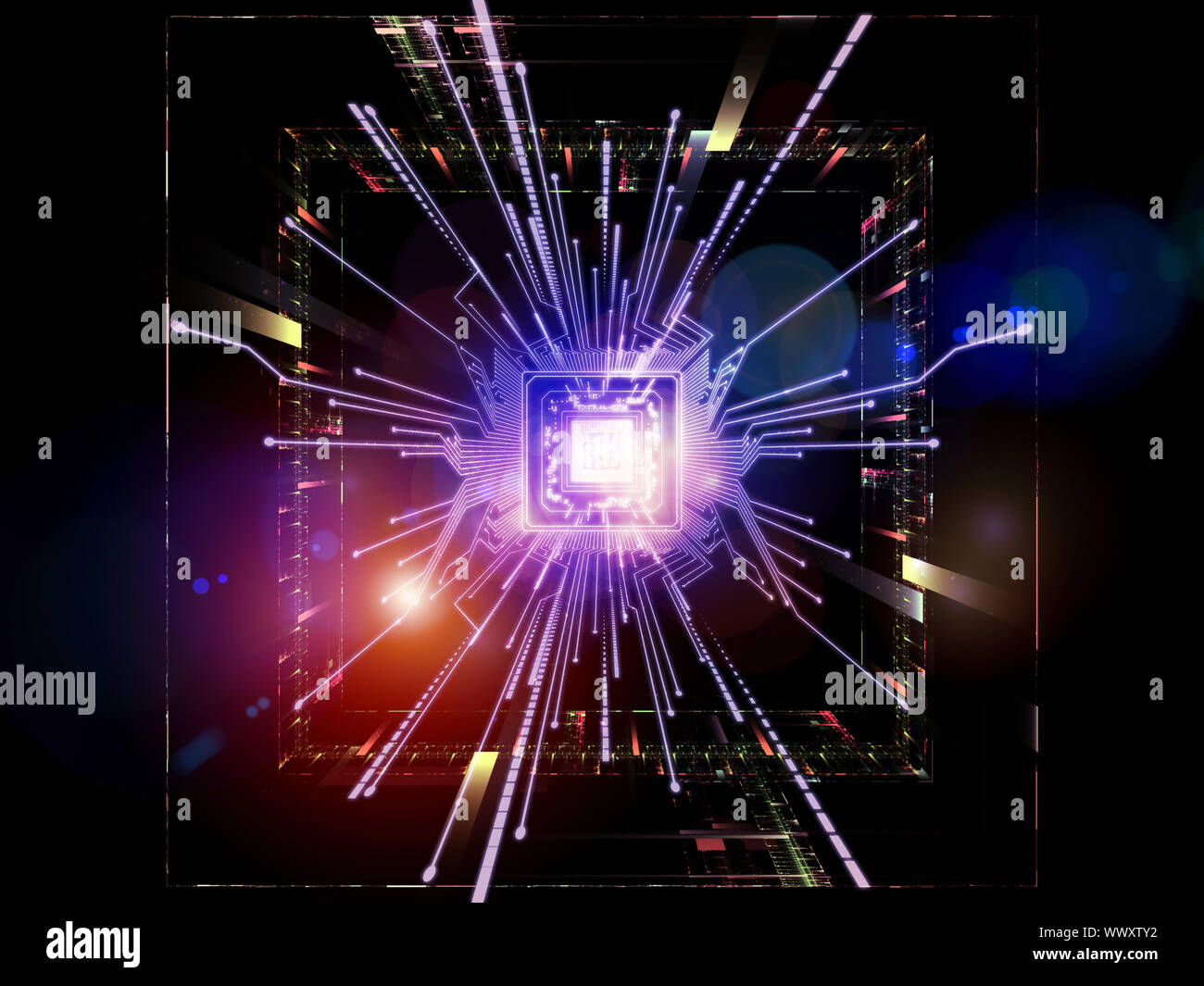 Design made of CPU graphic and abstract design elements to serve as ...