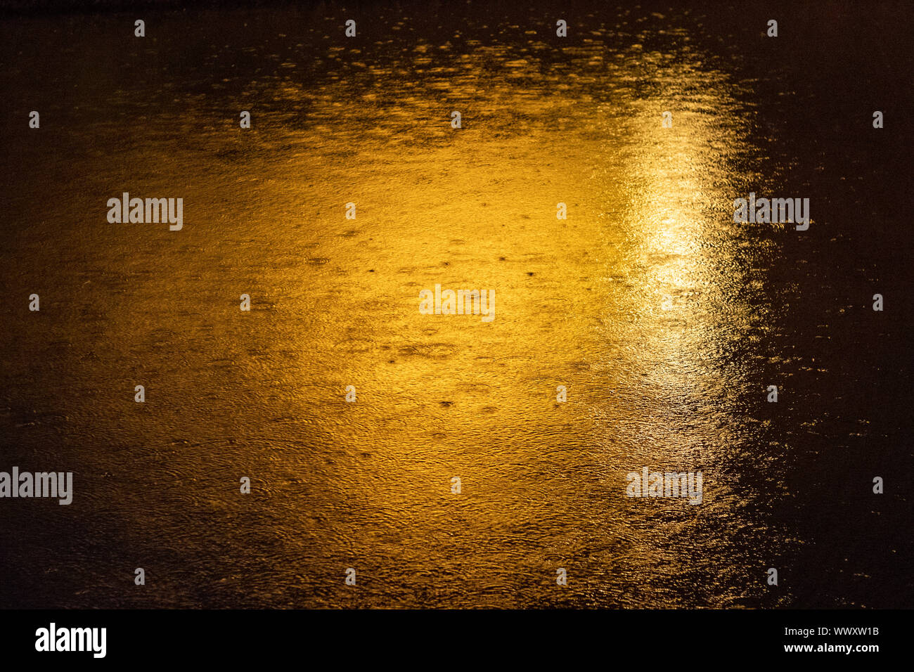 Rain drops on a river at night texture for background Stock Photo - Alamy