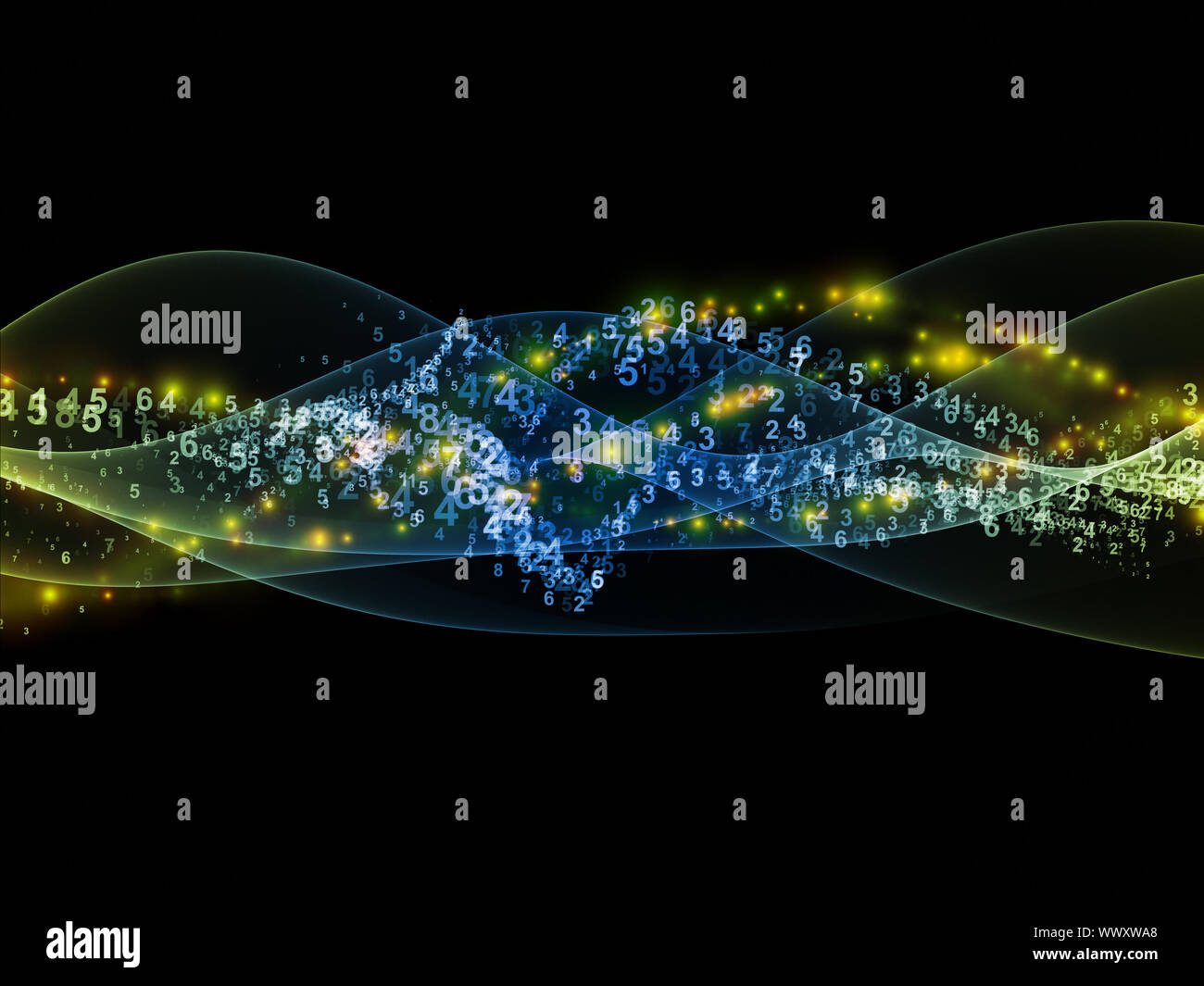 Background composition of abstract sine waves, numbers and design ...