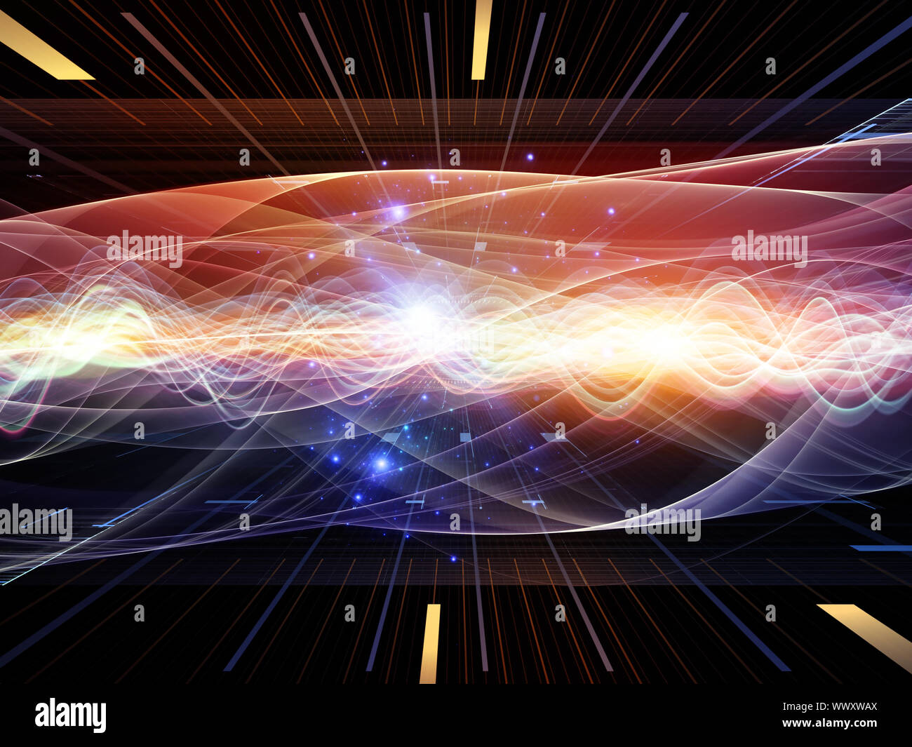 Composition of technological and abstract design elements with ...