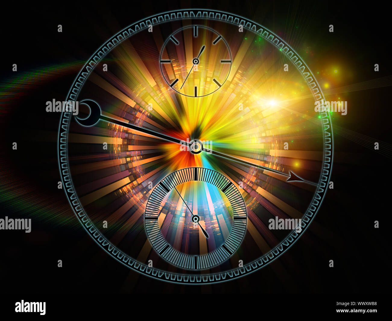 Interplay of chronometer dial and abstract design elements on the ...