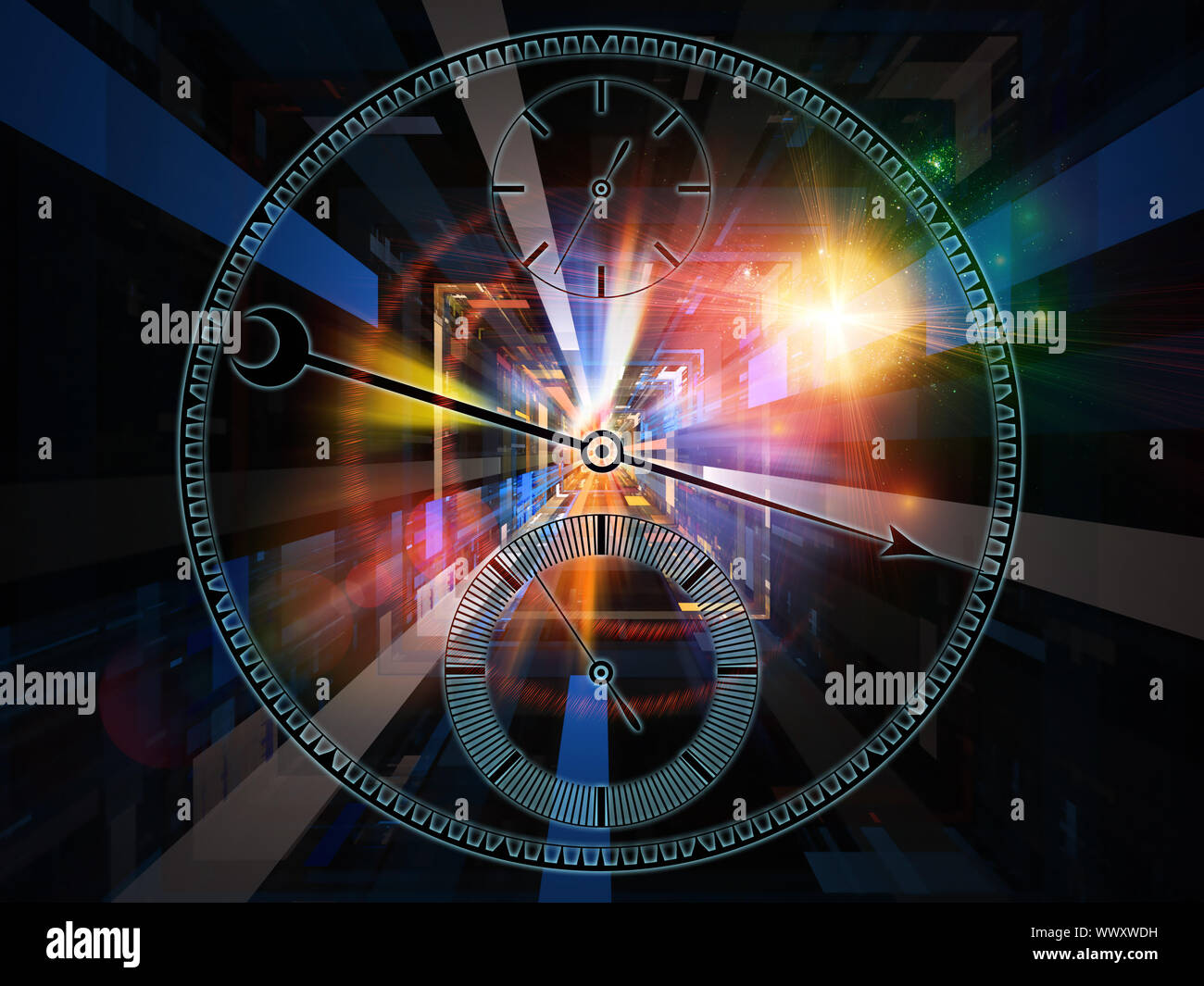 Composition of chronometer dial and abstract design elements on the ...