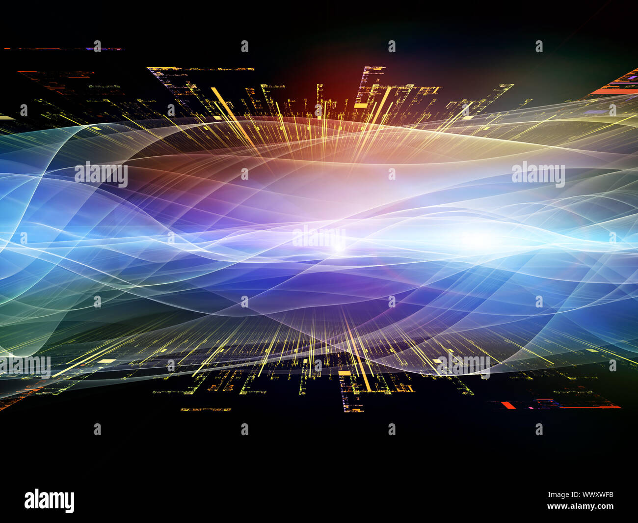 Backdrop of technological and abstract design elements to complement ...