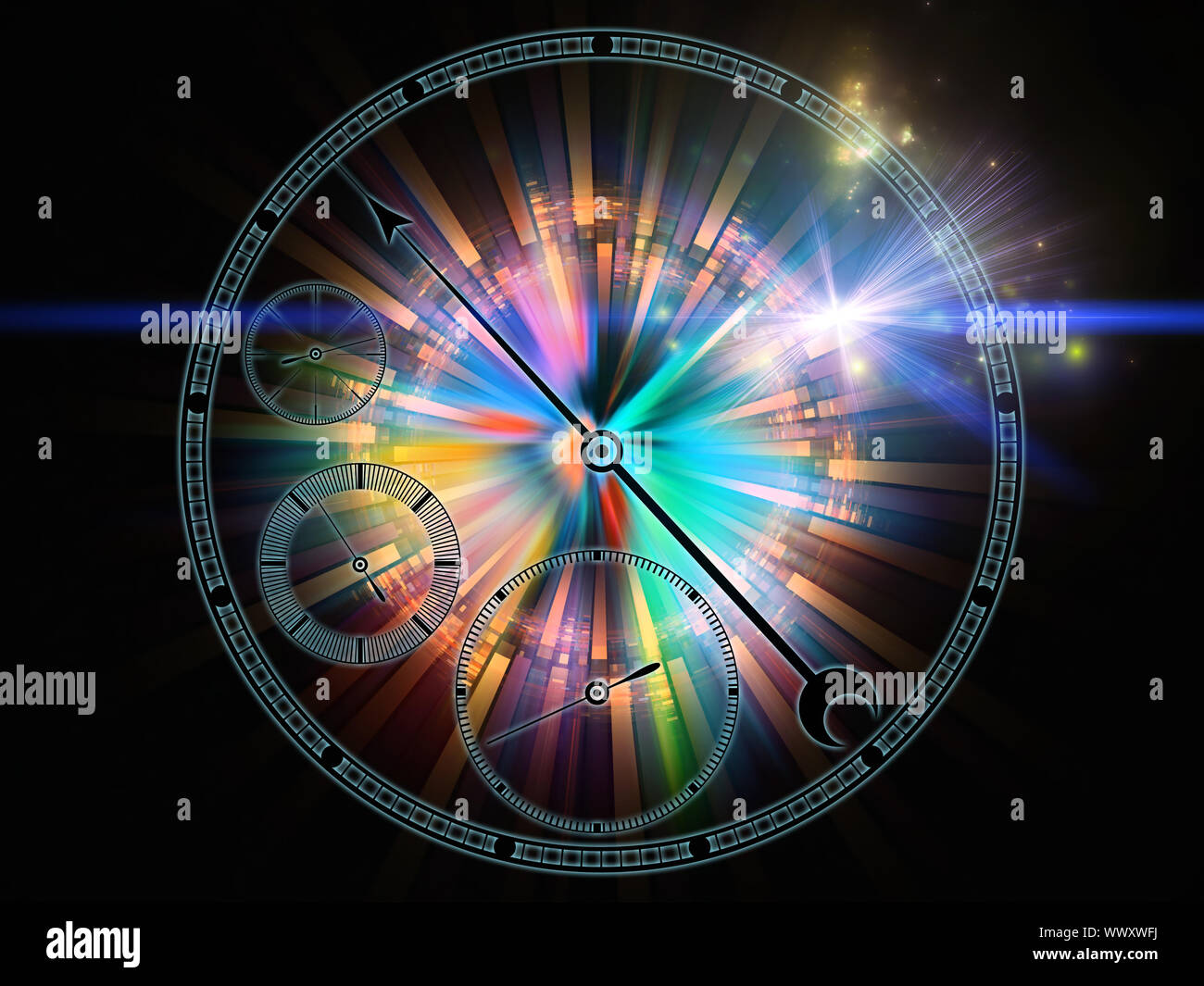 Composition of chronometer dial and abstract design elements on the ...